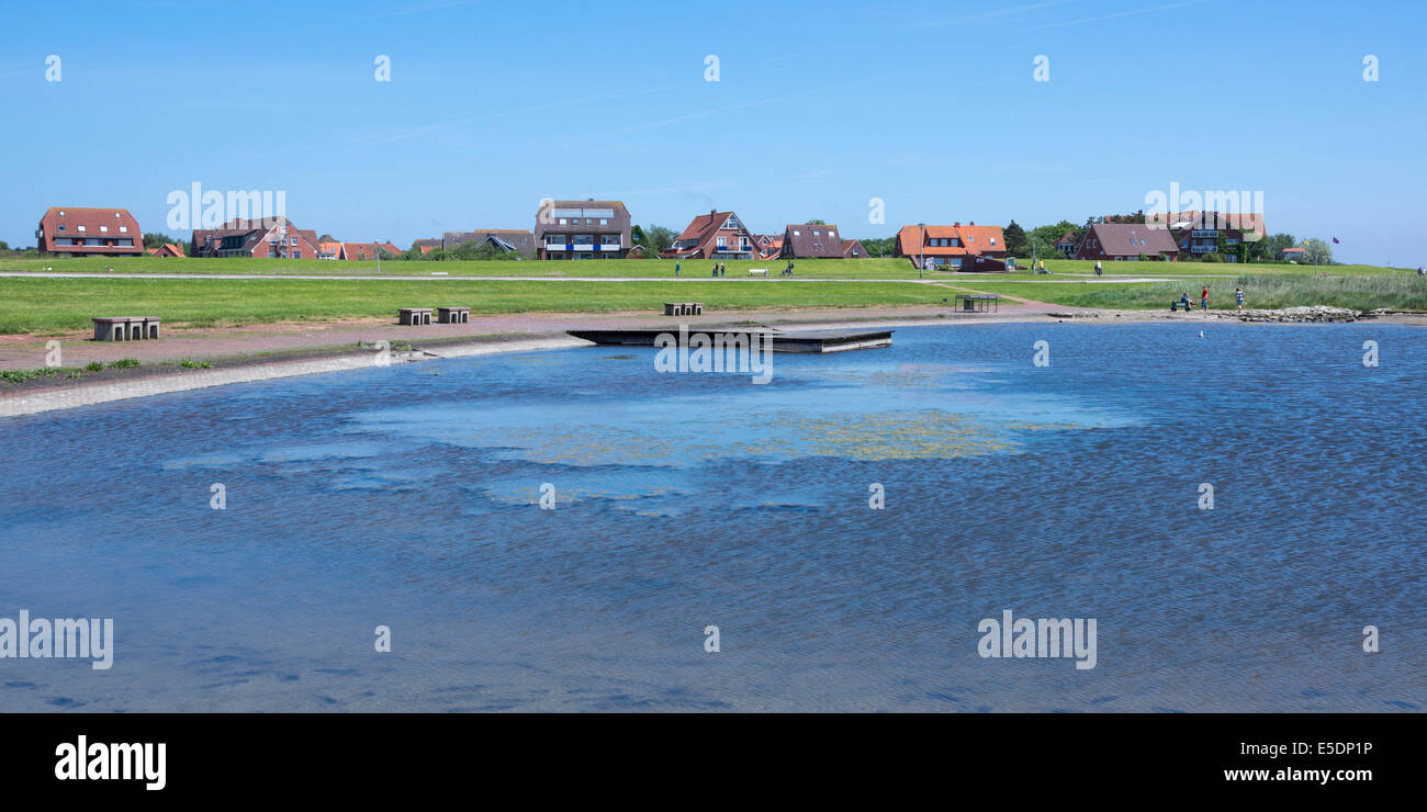 Germany, Lower Saxony, East Frisia, Island Baltrum, Ostdorf, Pond Stock ...
