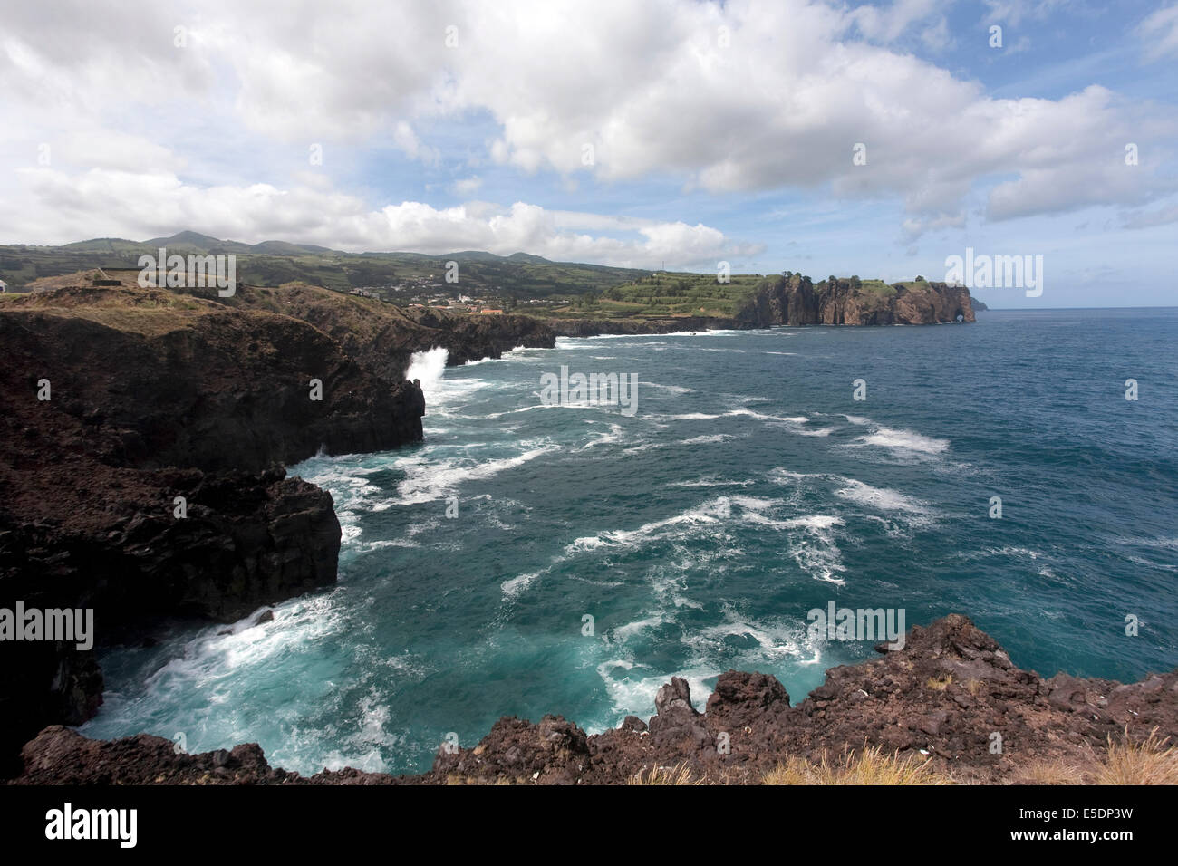 Portugal, Azores, Sao Miguel, Morro das Capelas, coastline Stock Photo ...