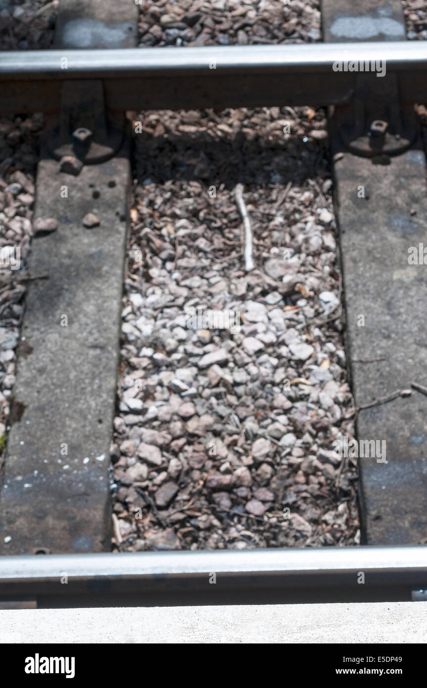 railway sleepers and rails Stock Photo - Alamy