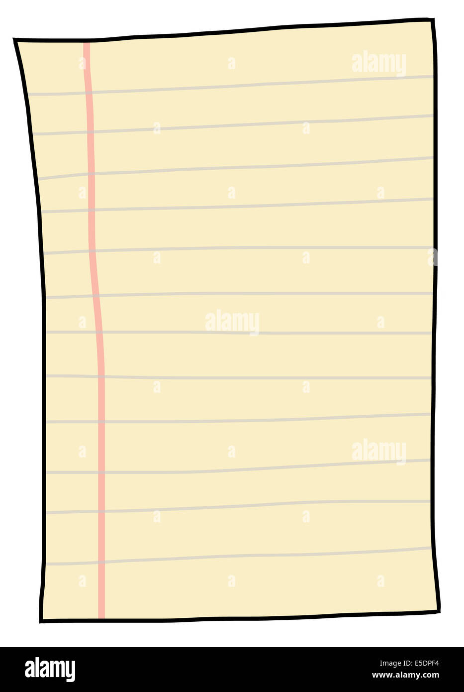 Illustration of a sheet of exercise paper Stock Photo - Alamy