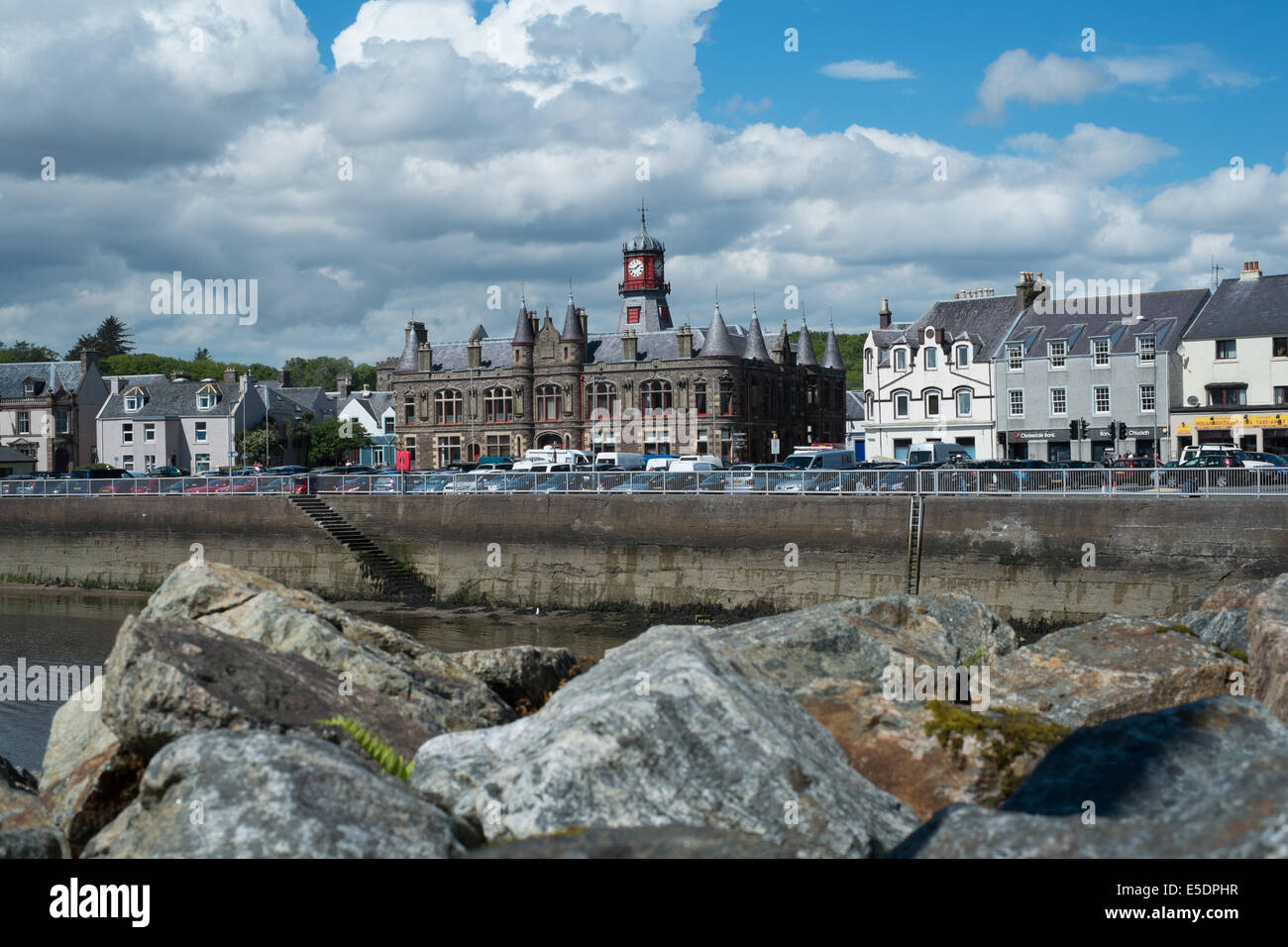 Old Town Hall, Stornoway, Outer Hebrides taken from the harbour Stock ...