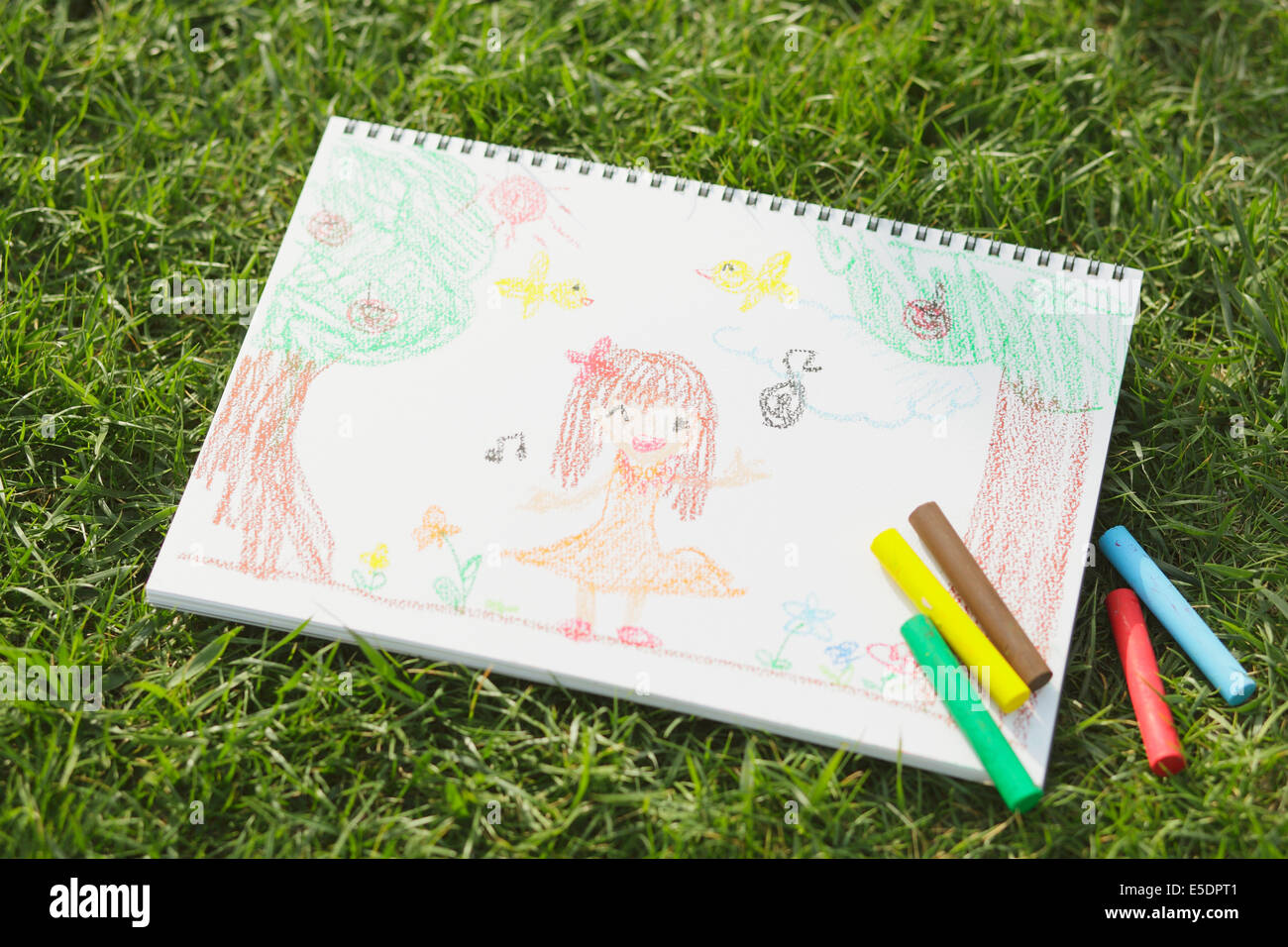 Grass Drawn With Crayons
