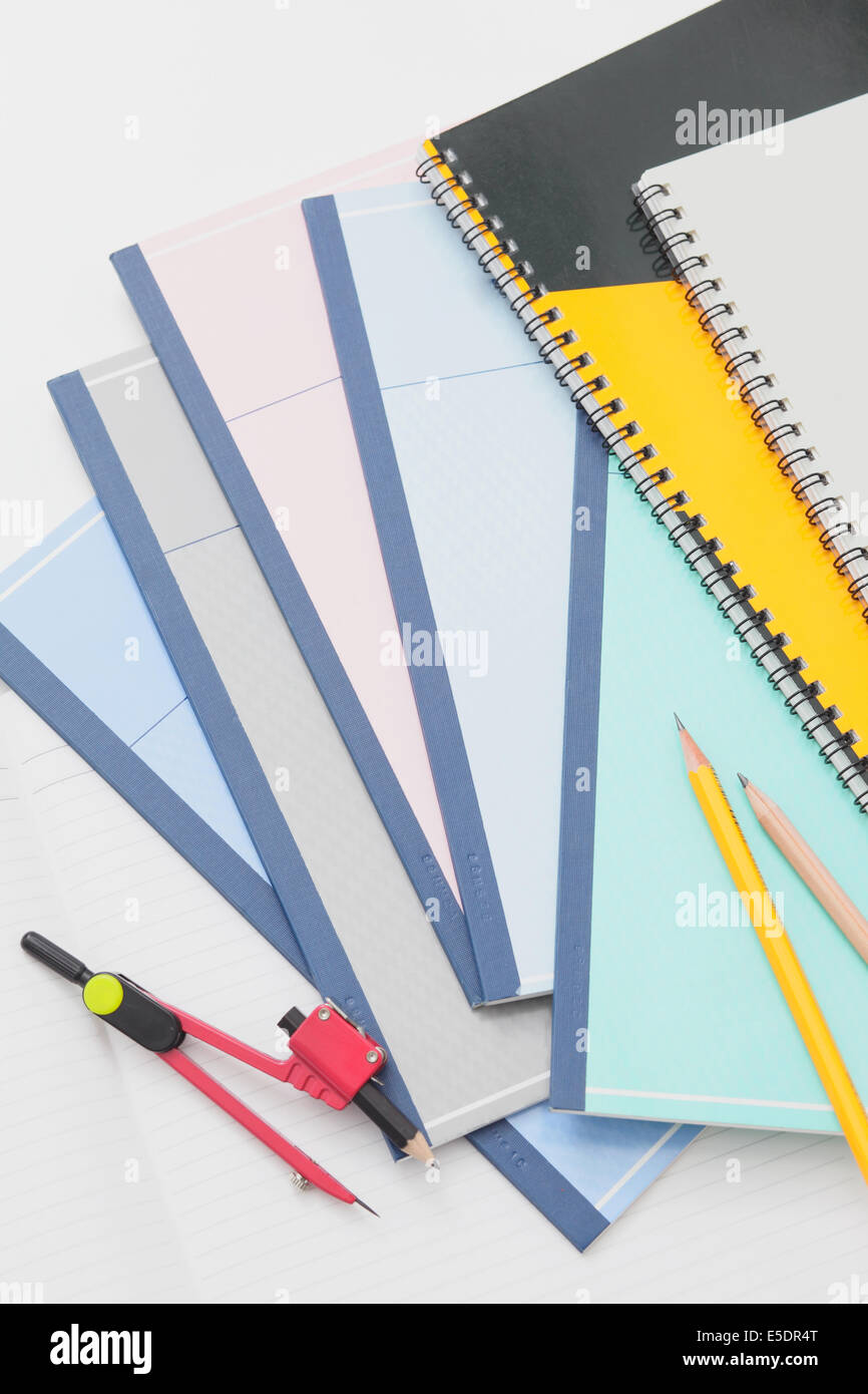 Pencils and notebooks Stock Photo - Alamy
