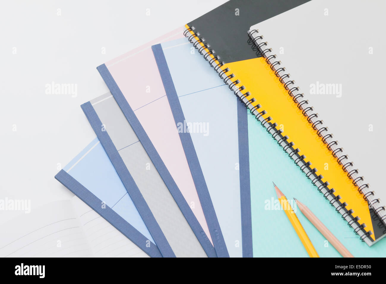 Pencils and notebooks Stock Photo - Alamy
