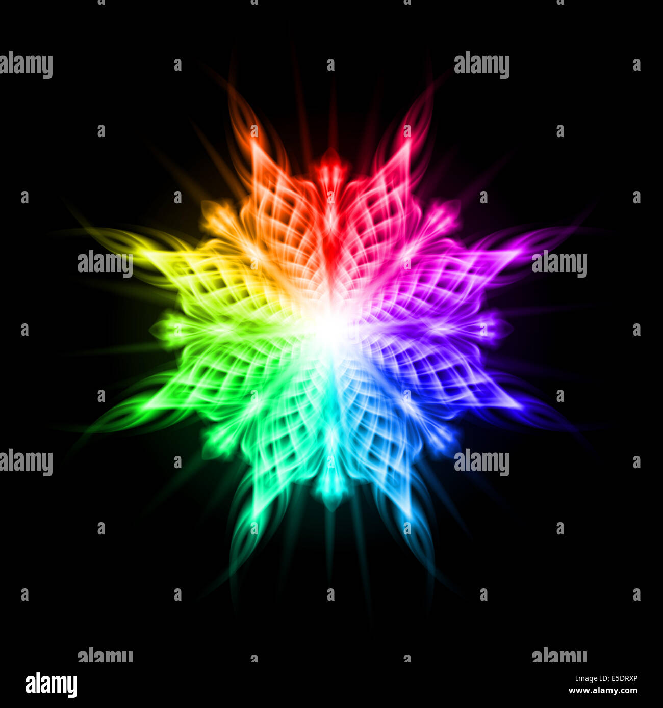 Multicolored flamy fiery fire round ornate braid decorative floral ...