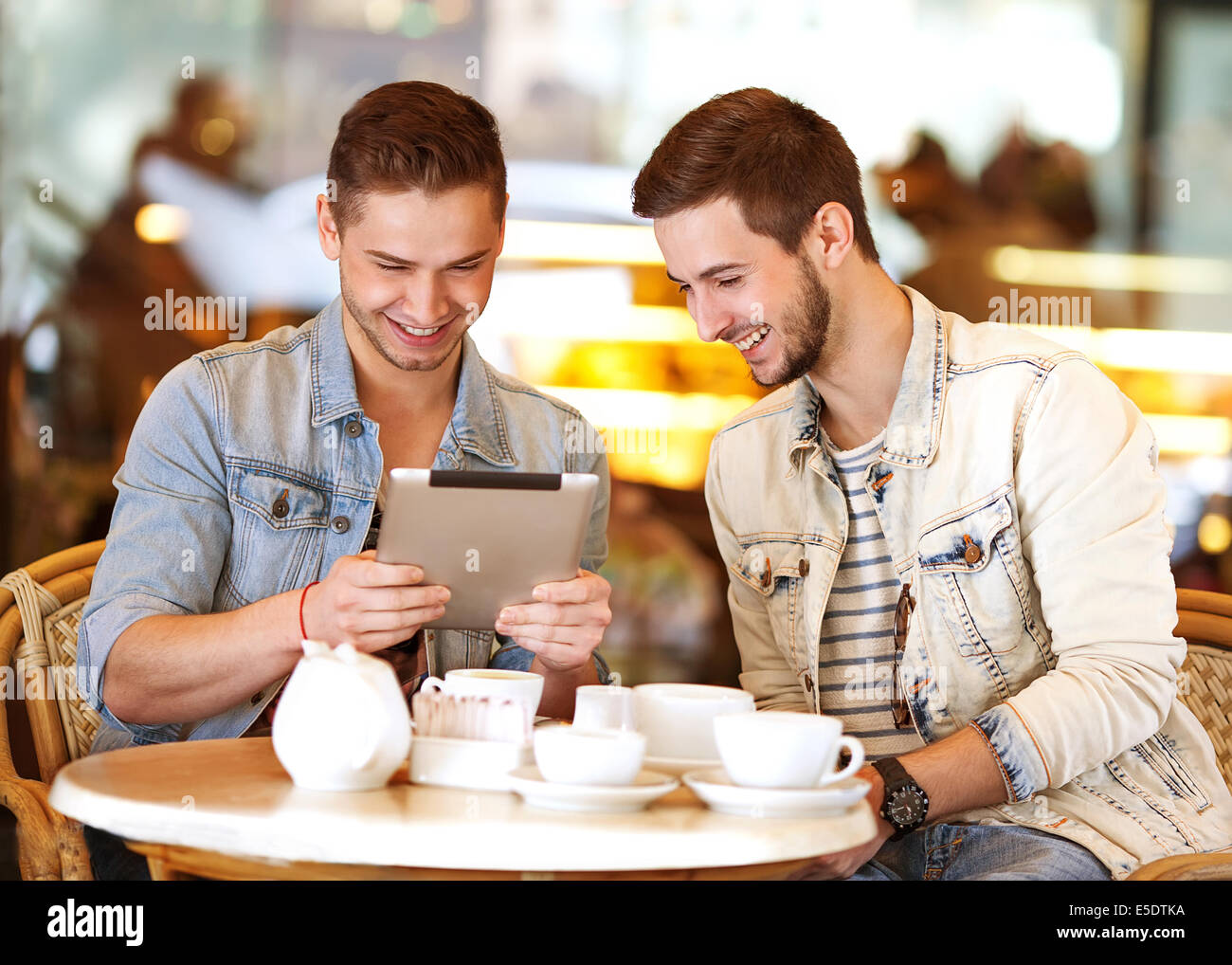 Two men at cafe hi-res stock photography and images - Alamy