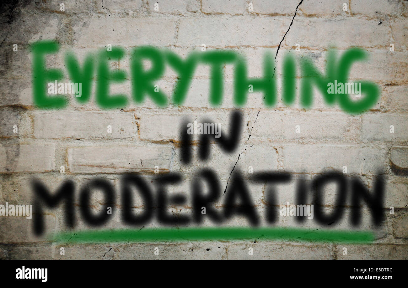 Everything in Moderation Concept Stock Photo - Alamy