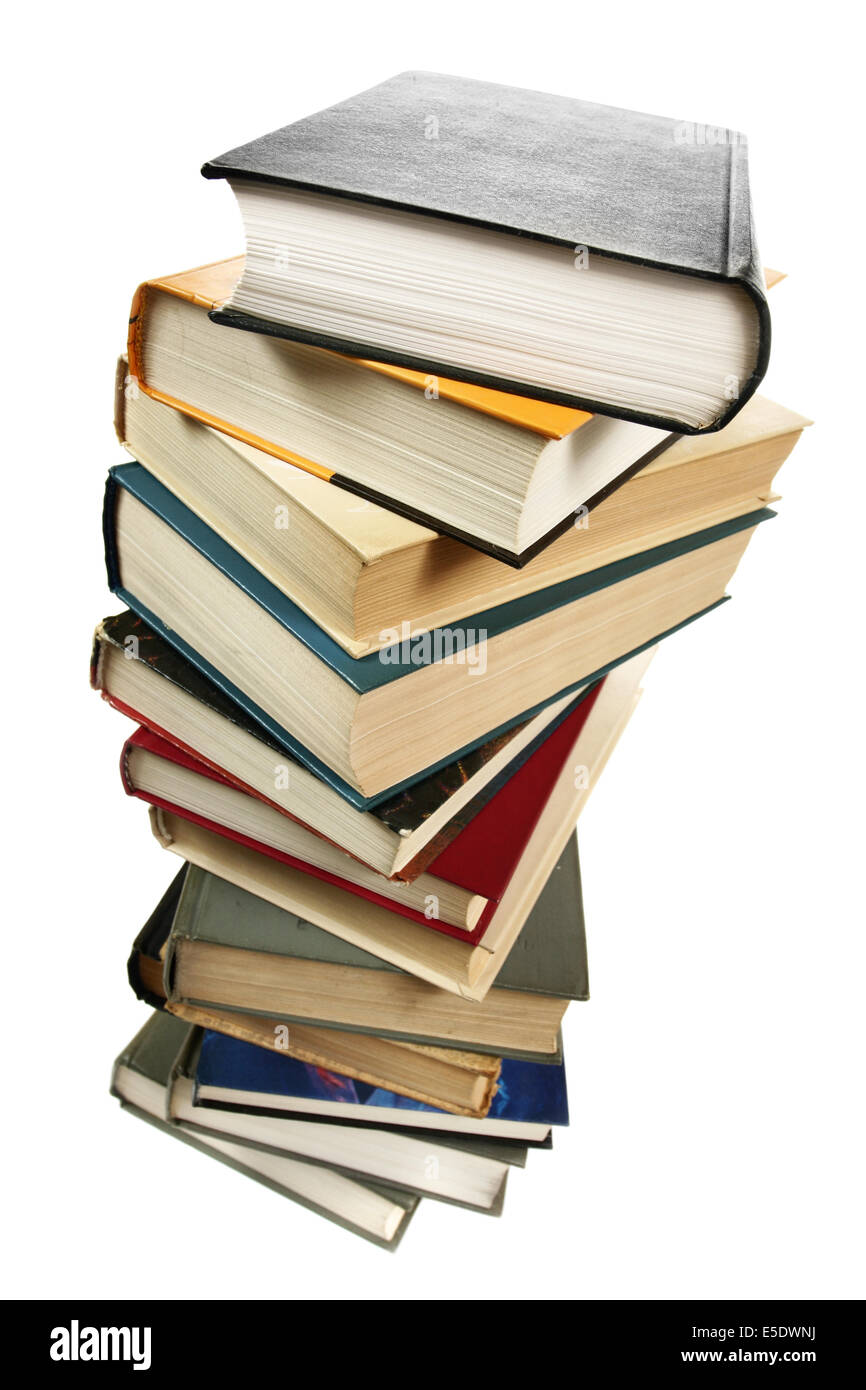 Stack of books isolated over white background Stock Photo - Alamy