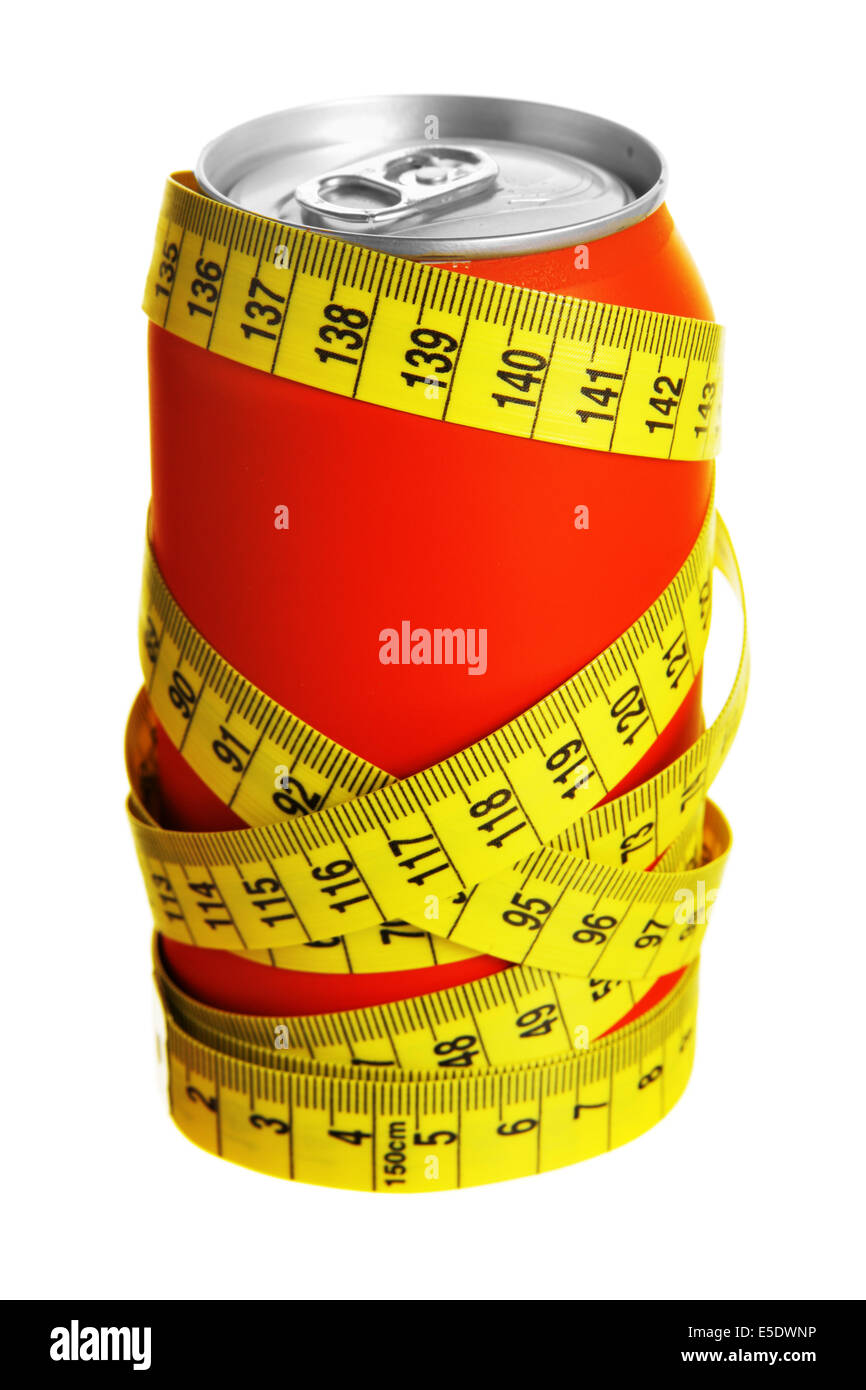 Soft drink can and measuring tape hi-res stock photography and images ...
