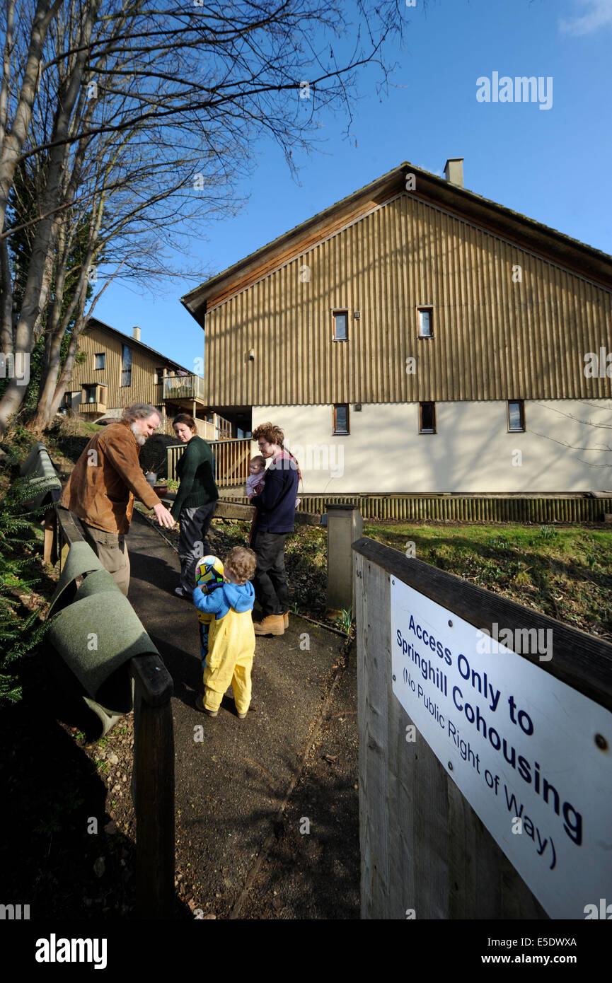 A young family with a neighbouring resident at the Springhill Co ...