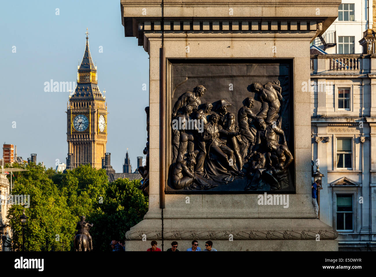 Nelson's Column and Big Ben, London, England Stock Photo - Alamy