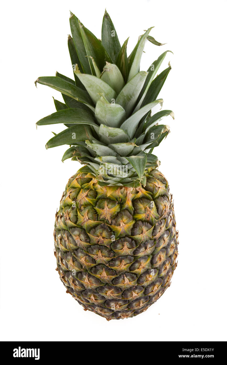 Pineapple isolated on white, shot at 45 degree angle from top Stock ...