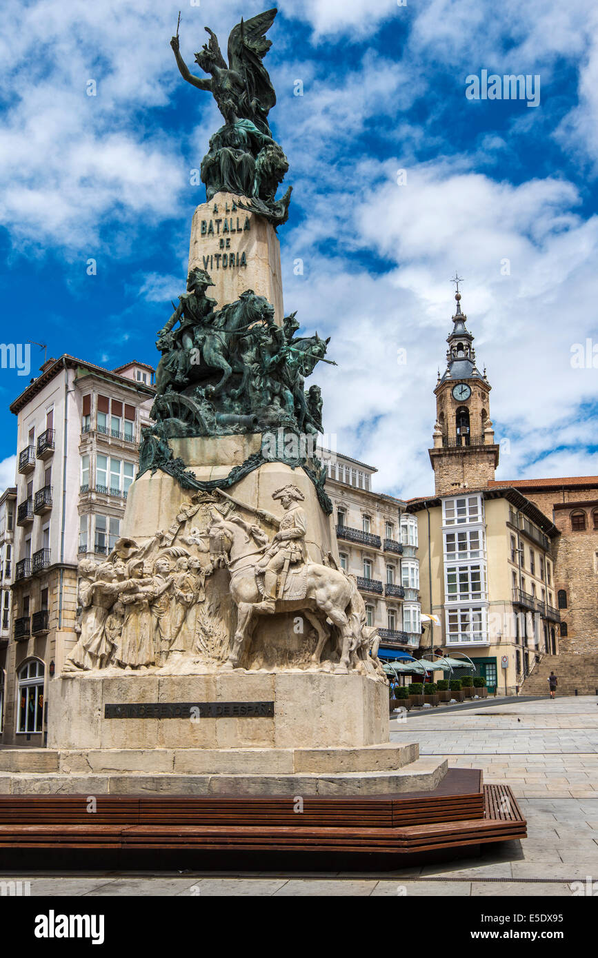 Monument to the Battle of Vitoria in Plaza de la Virgen Blanca, Vitoria ...