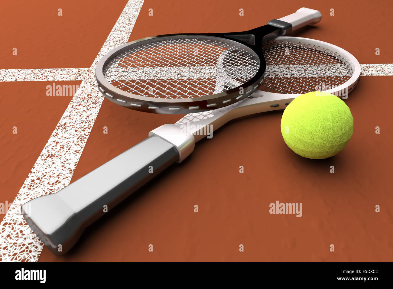 Tennis; rackets; sphere; court; game; ground; termination Stock Photo ...