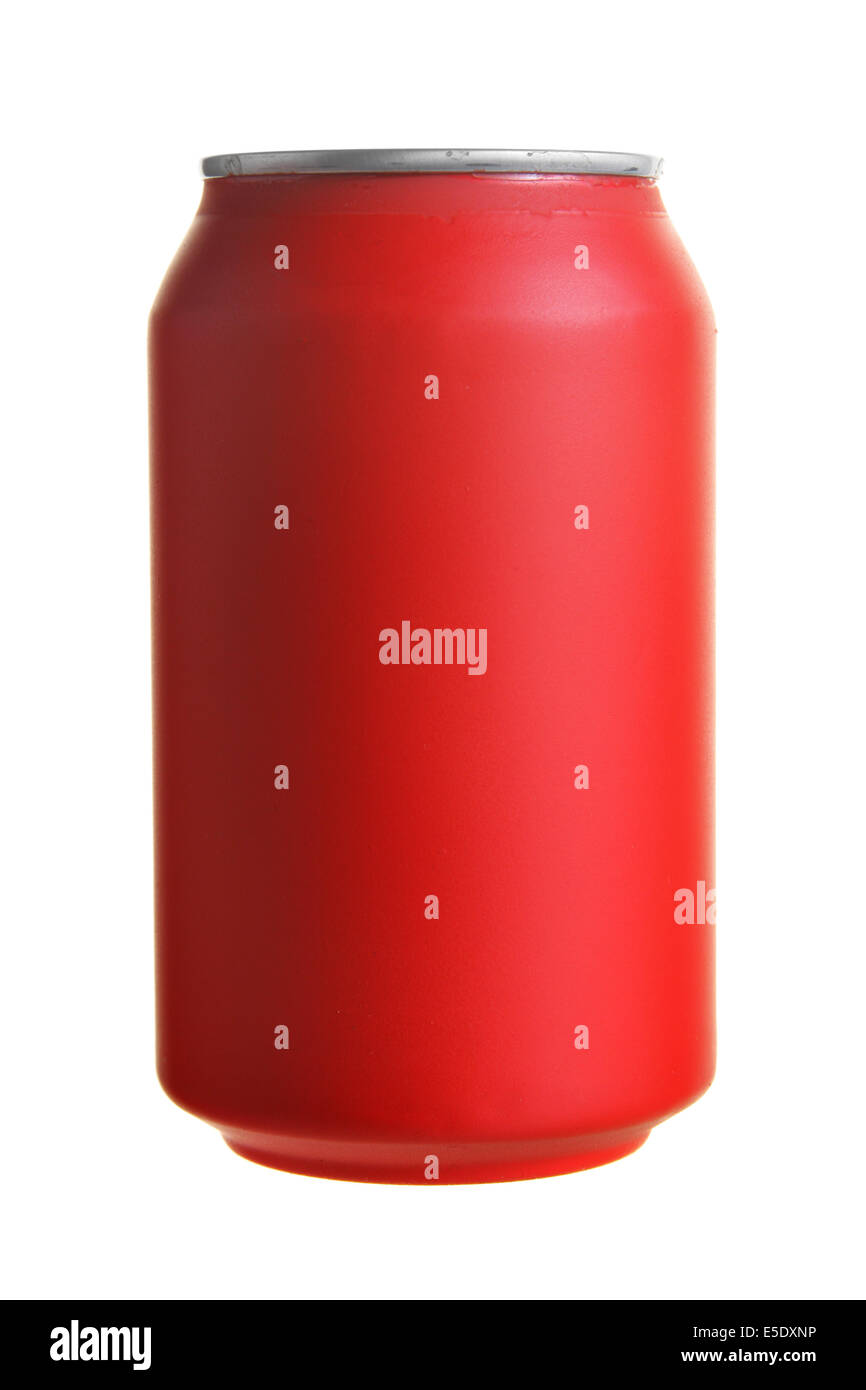 Red drink can isolated over white background Stock Photo - Alamy