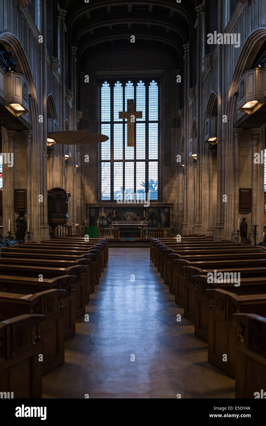 The main aisle in All Hallows by the Tower church, also previously ...