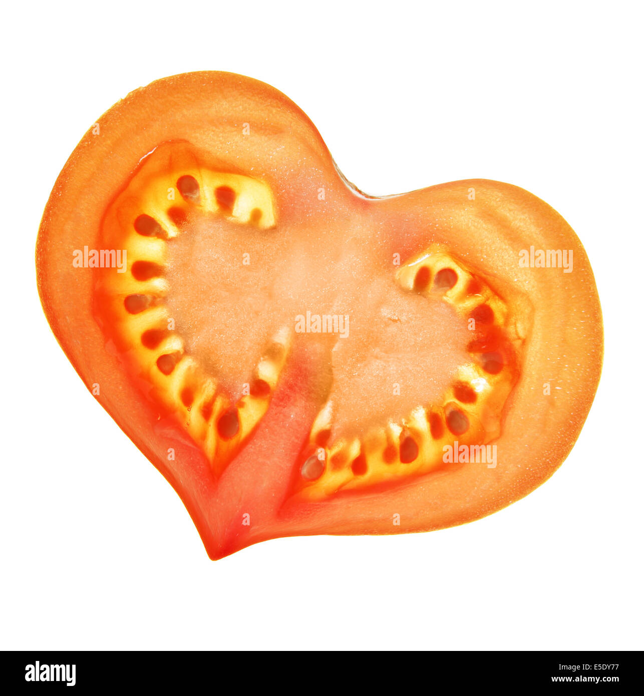Tomato heart isolated over the white background Stock Photo - Alamy