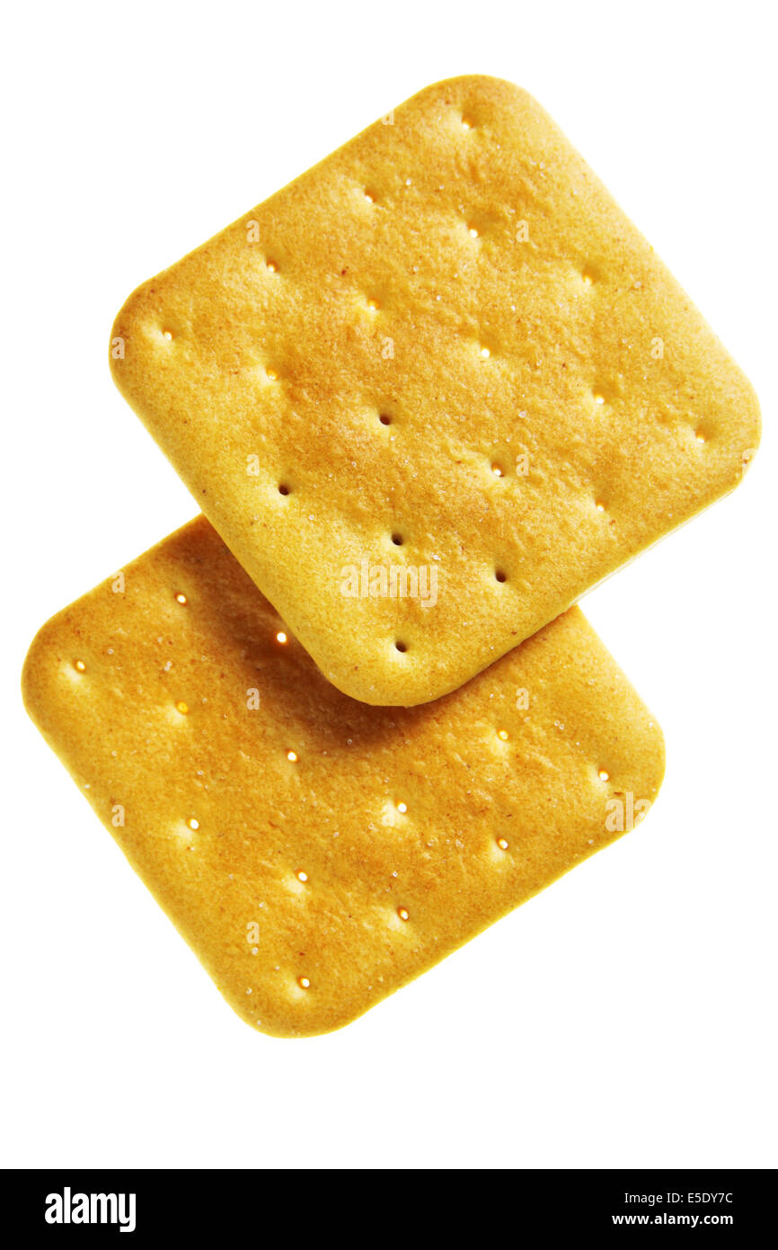 Two crackers isolated over the white background Stock Photo - Alamy