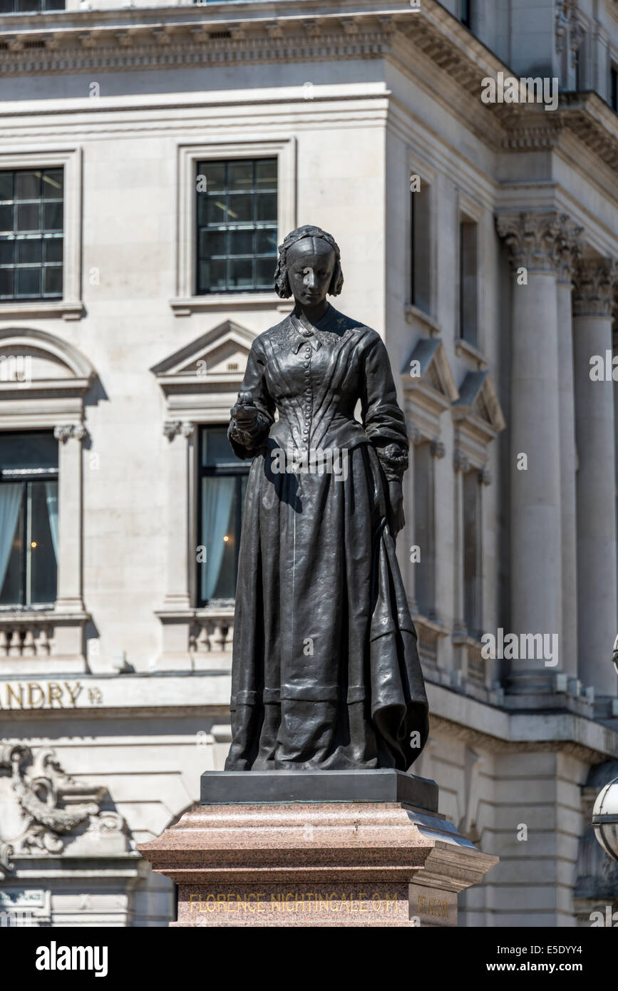 A statue of nurse Florence Nightingale at The Crimean War Memorial, a ...