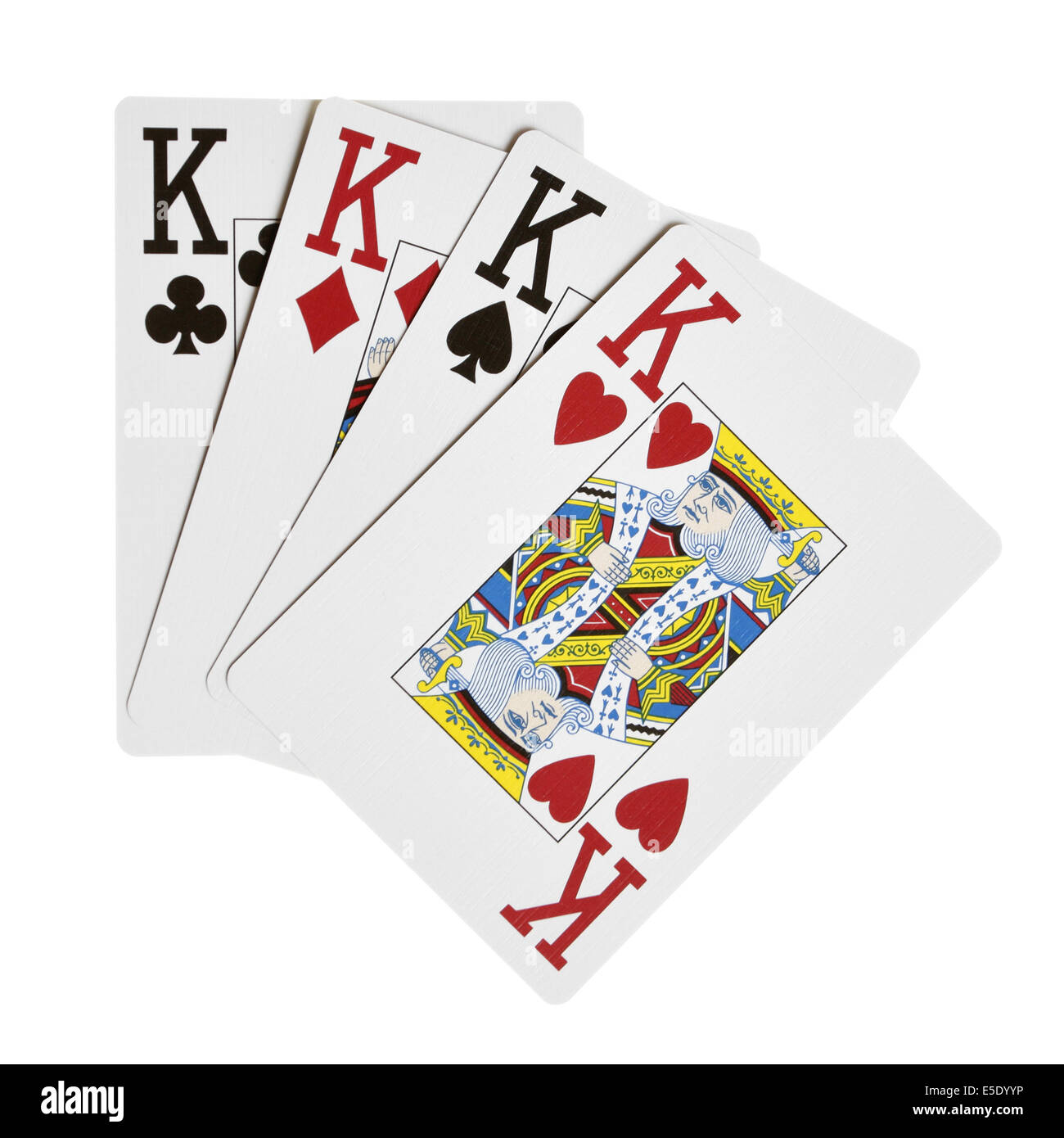 Four kings close-up isolated over white background Stock Photo - Alamy
