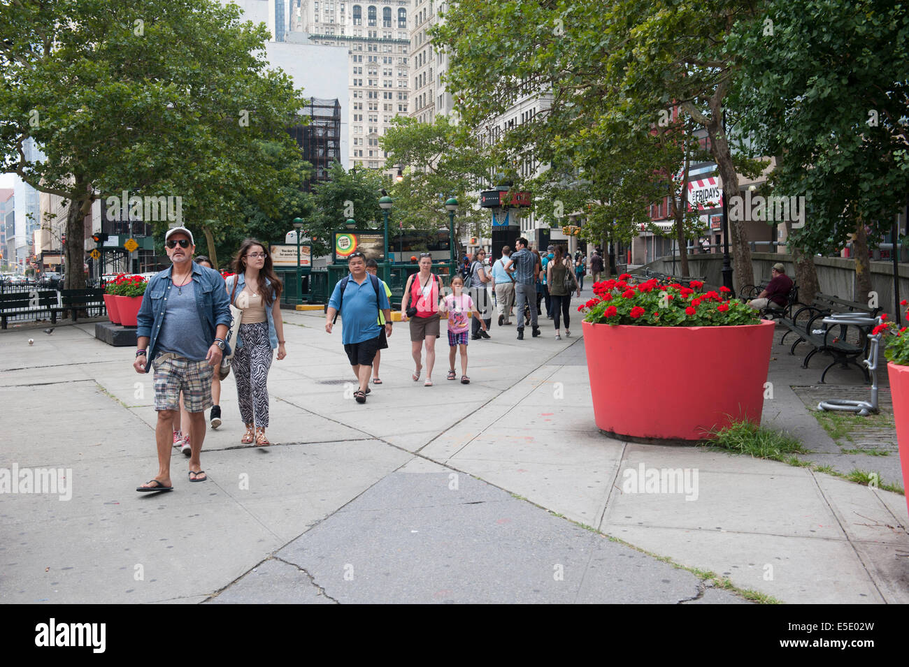Elizabeth H. Berger Plaza at Edgar Street in Lower Manhattan, New York ...