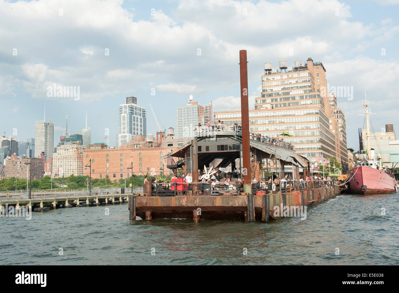 Pier 66 in the Hudson River is a bar and restaurant on a historic ...