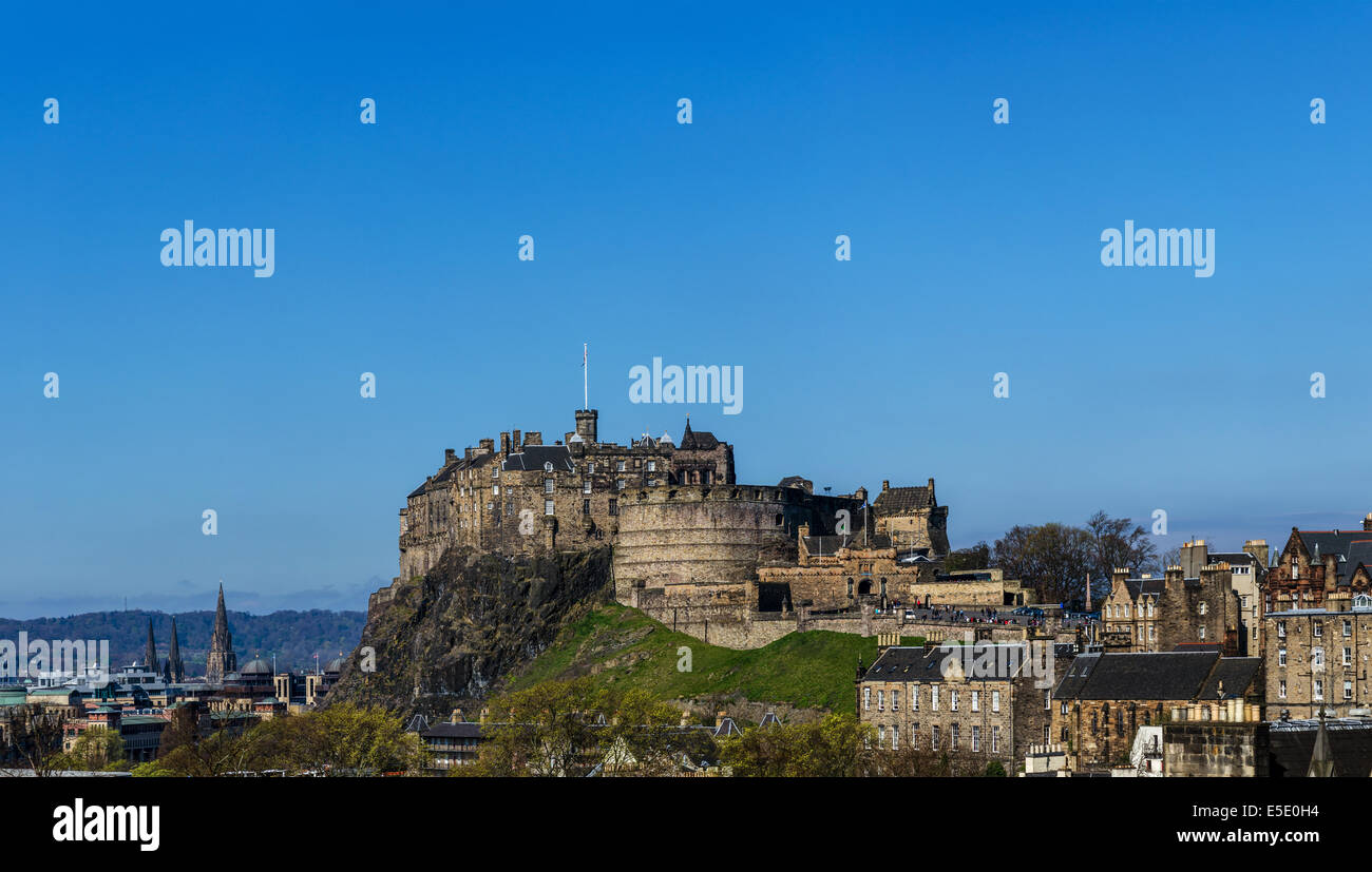 Edinburgh Castle, historic fortress which dominates the skyline of city ...
