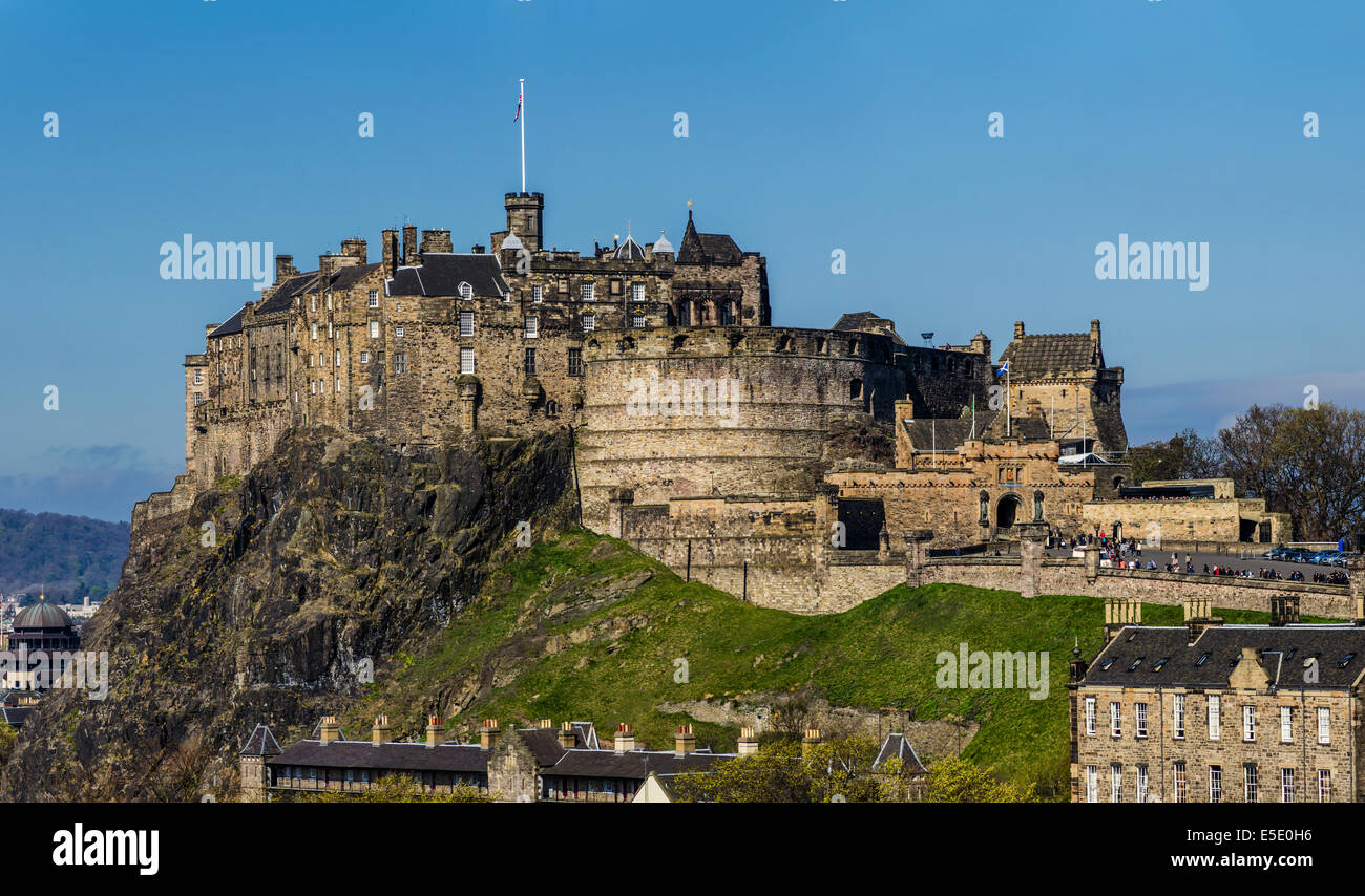 Edinburgh Castle, historic fortress which dominates the skyline of city ...