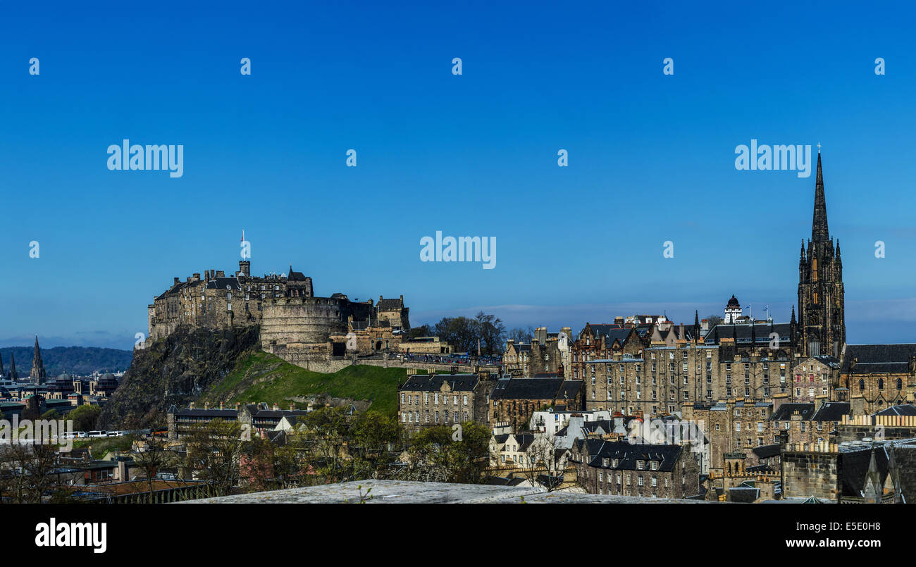 Edinburgh Castle, historic fortress which dominates the skyline of city ...