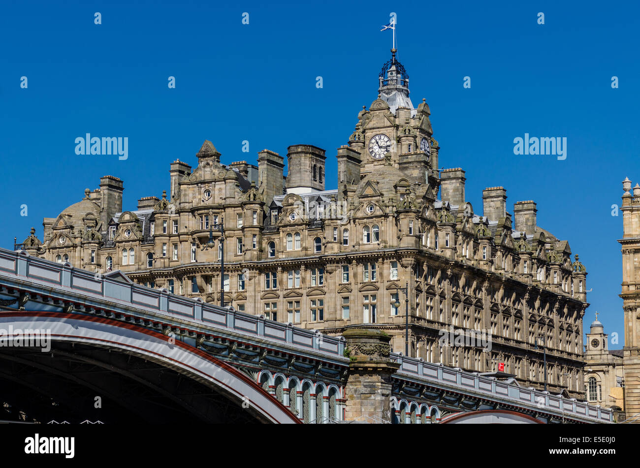 The Balmoral Hotel seen from below North Bridge. The Balmoral is a ...