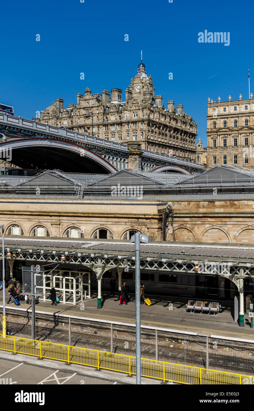 The Balmoral Hotel seen from below North Bridge together with the ...