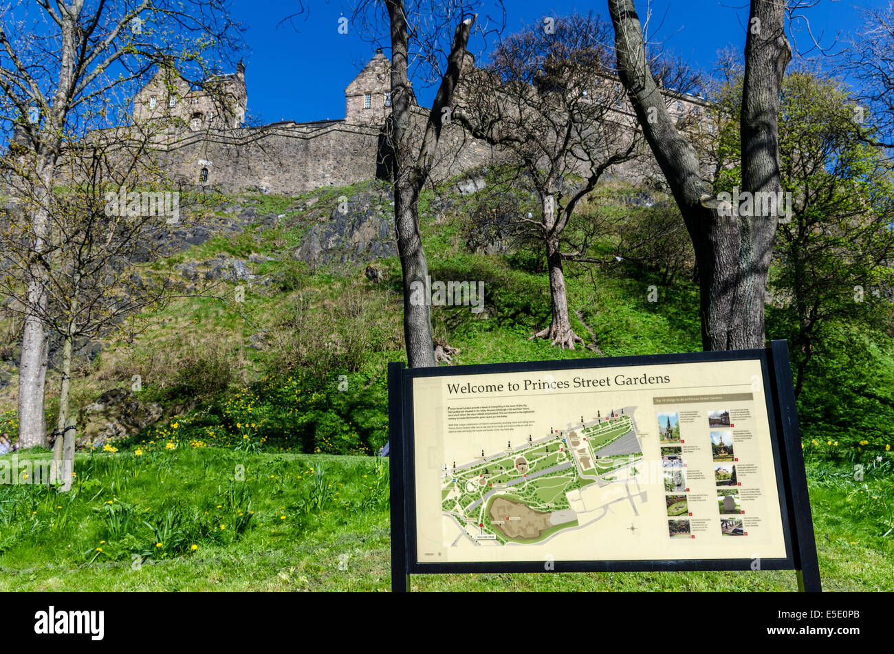 A sign reading Welcome to Princes Street Gardens sits within the ...