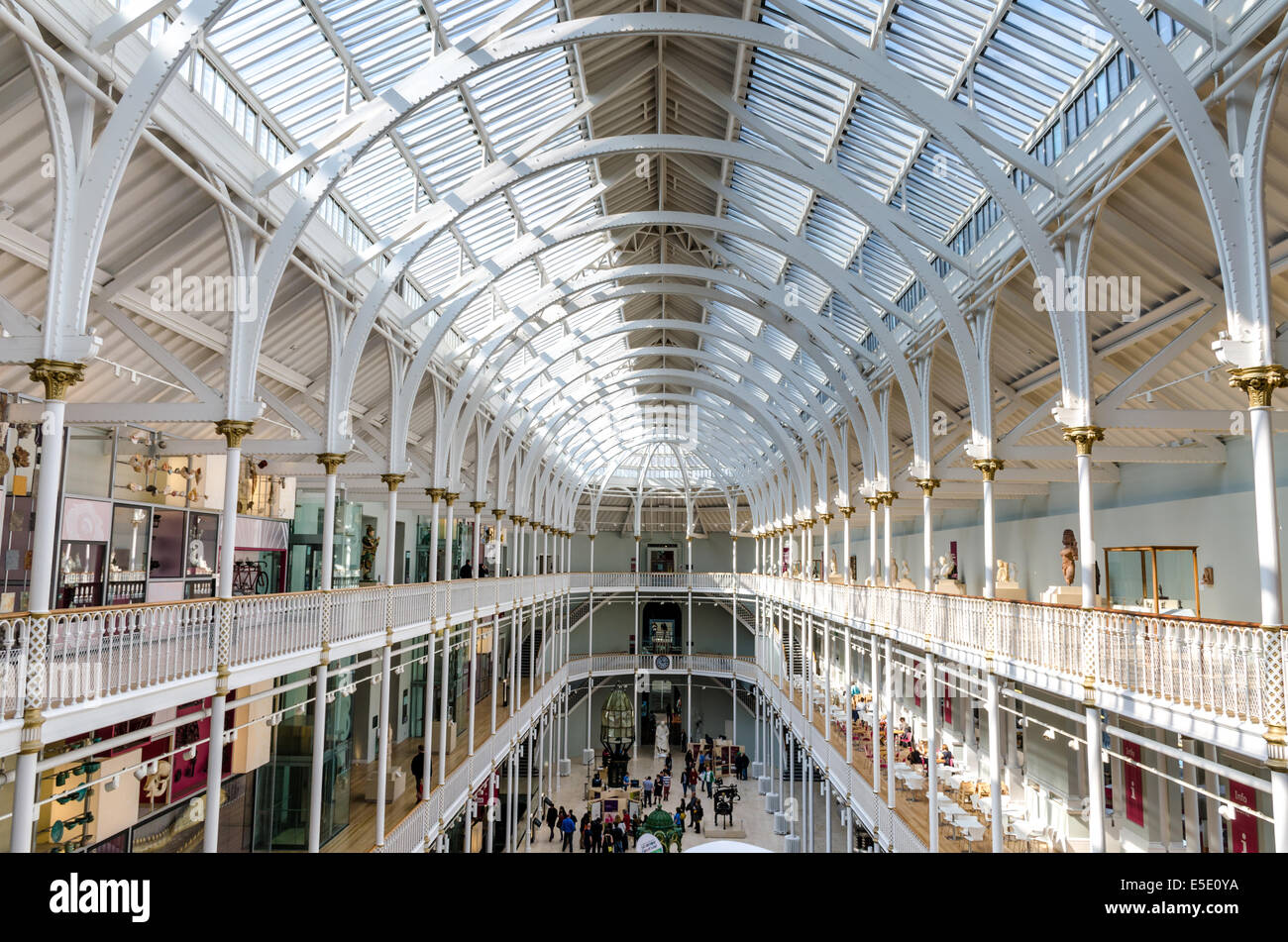 The Grand Gallery at The National Museum of Scotland, Edinburgh Stock ...