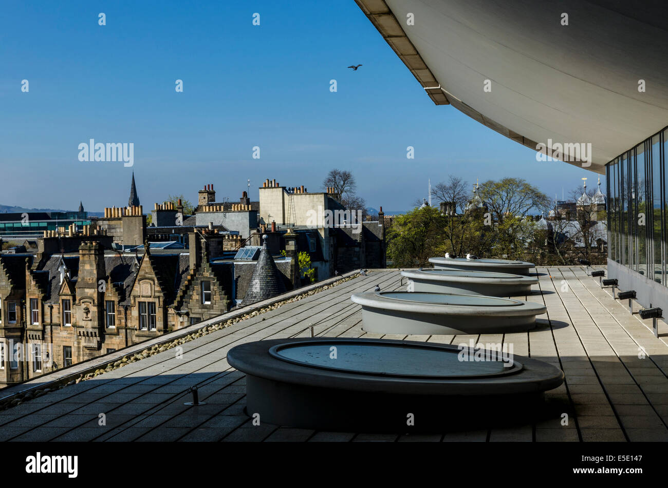The roof of The National Museum of Scotland which overlooks Edinburgh's ...
