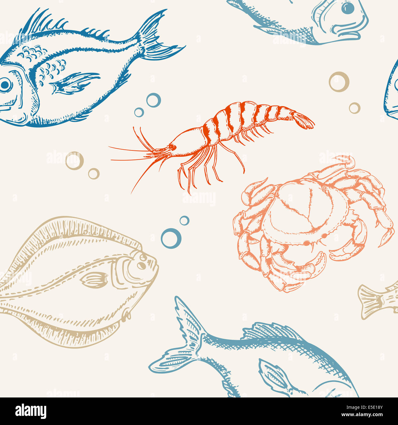 Repeating pattern fish hi-res stock photography and images - Alamy