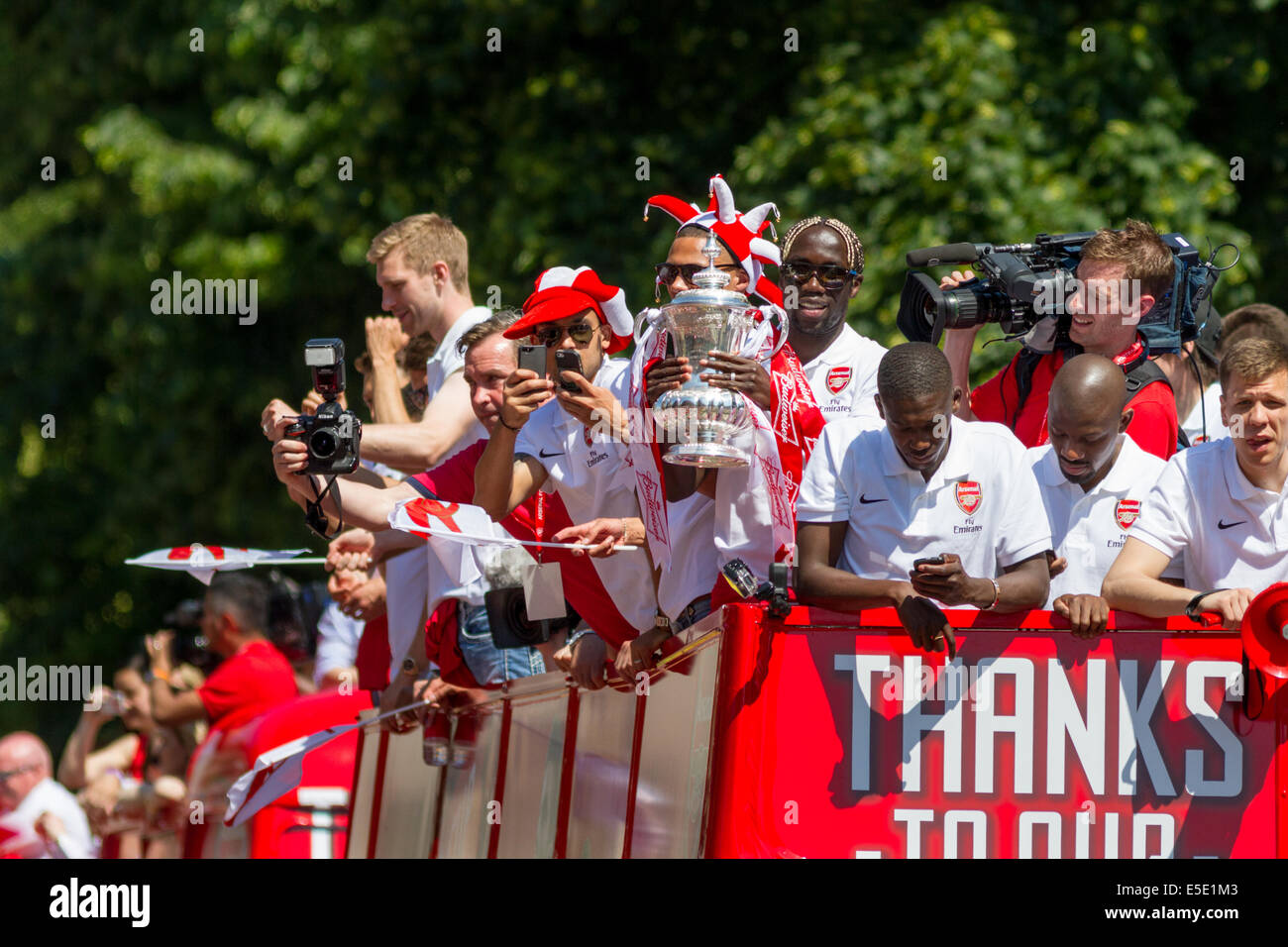 Arsenal FA Cup bus parade Stock Photo - Alamy