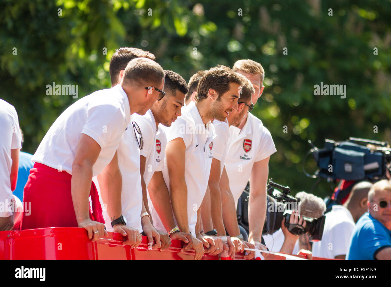 Arsenal players on an open-top bus parade Stock Photo - Alamy