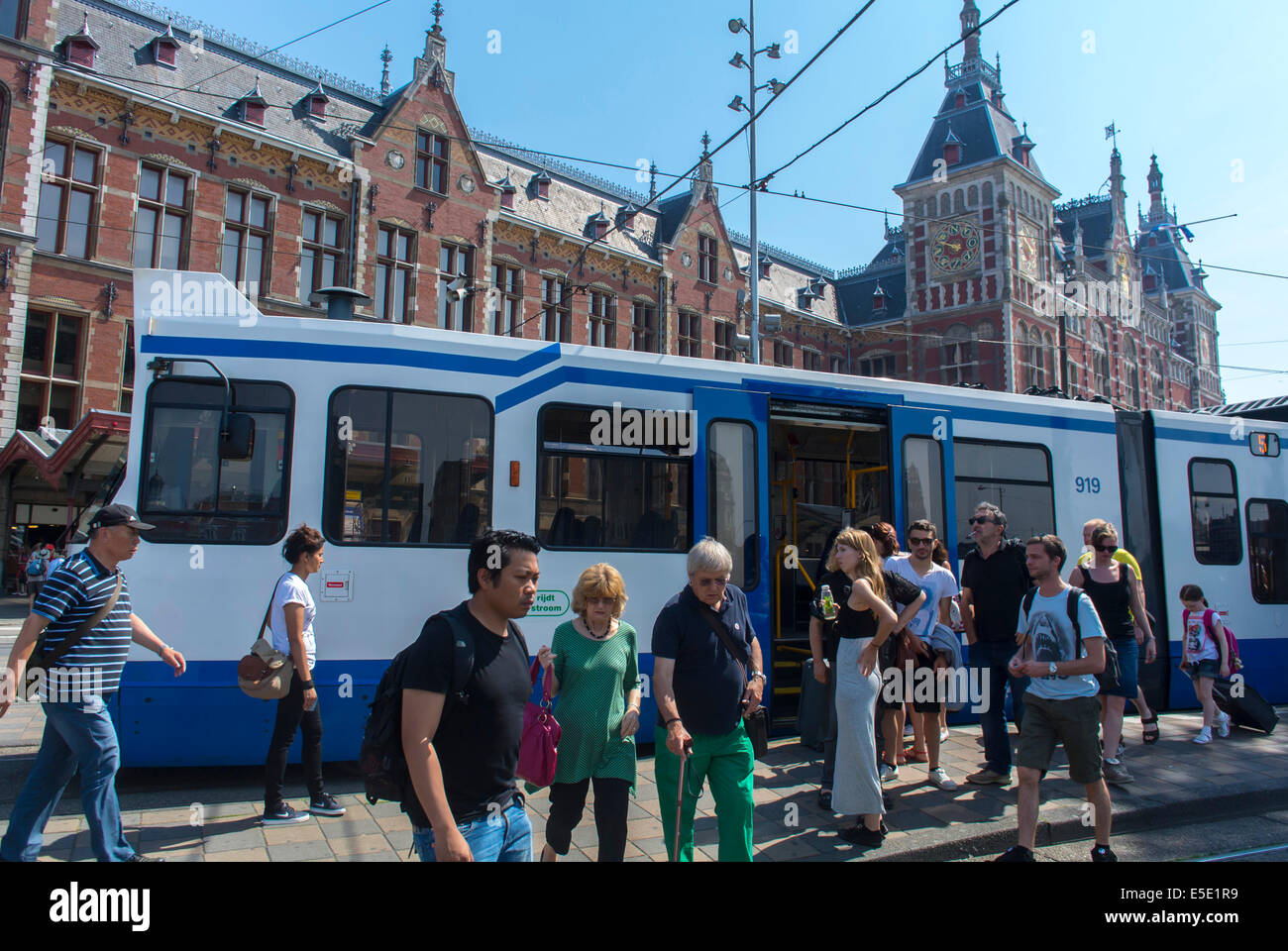 Amsterdam central station tram hi-res stock photography and images - Alamy