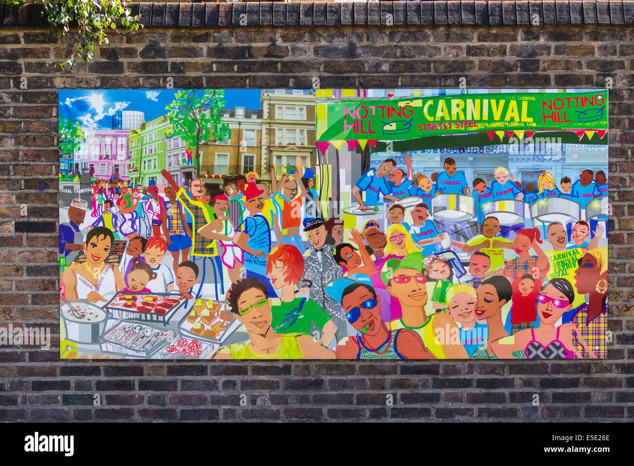 Notting Hill carnival wall murial - London Stock Photo - Alamy