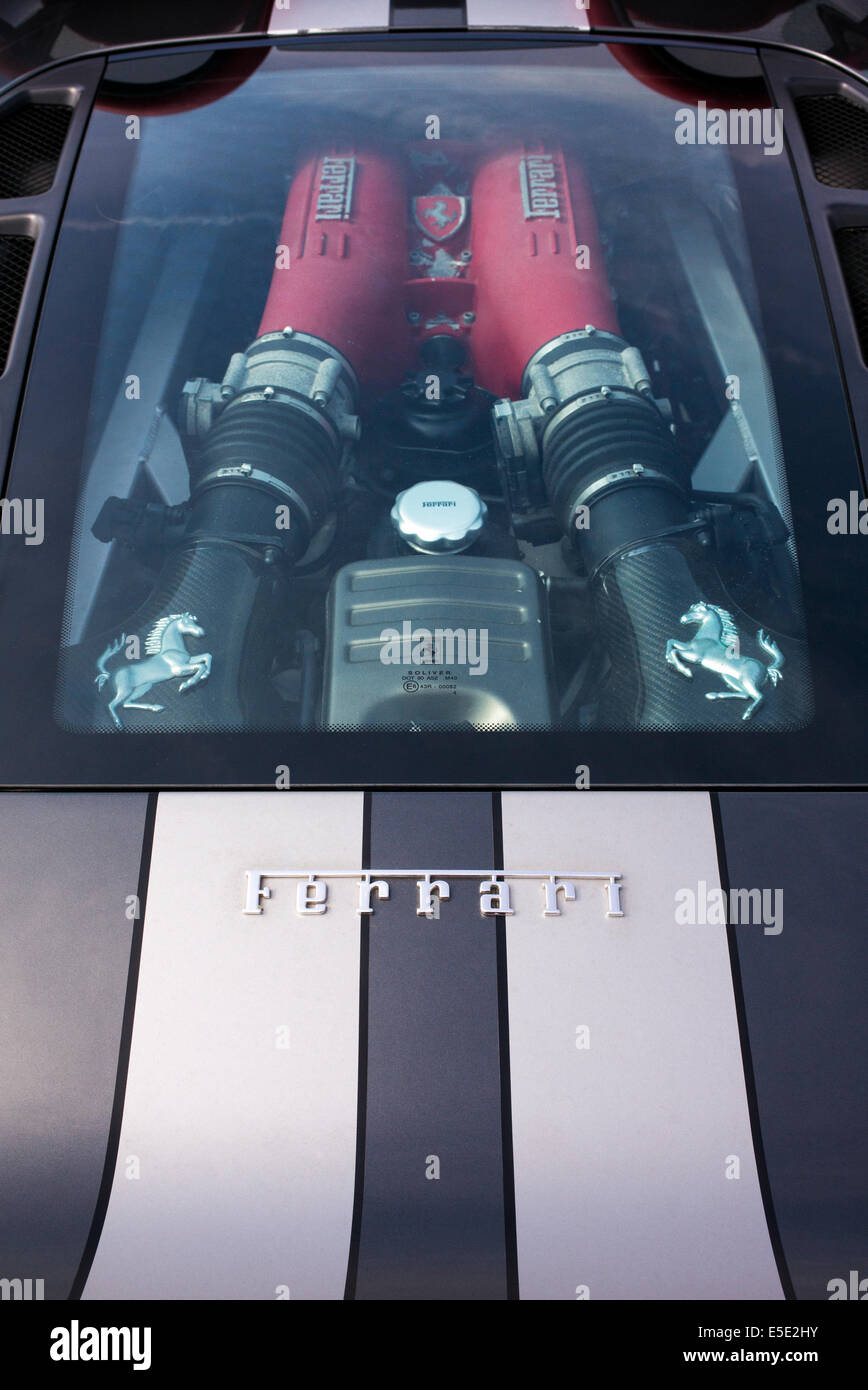 Ferrari 430 rear end showing engine Stock Photo - Alamy