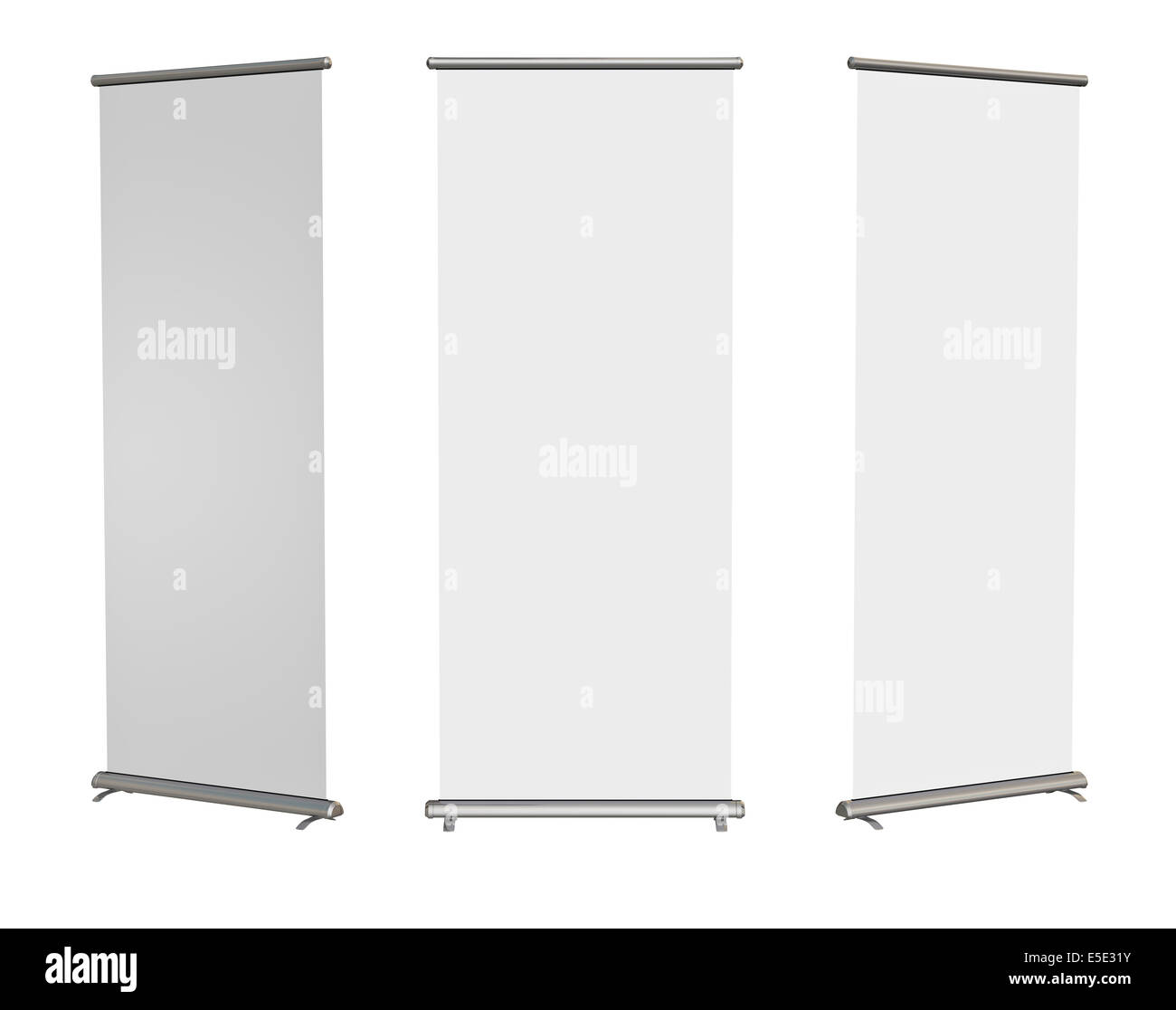 Blank roll-up banner display, isolated with clipping path Stock Photo ...
