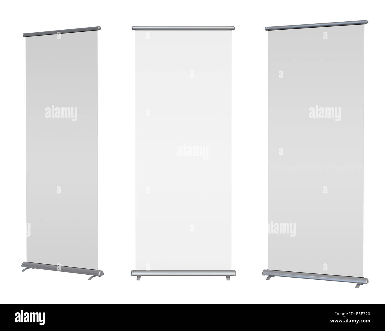 Blank roll-up banner display, isolated with clipping path Stock Photo ...