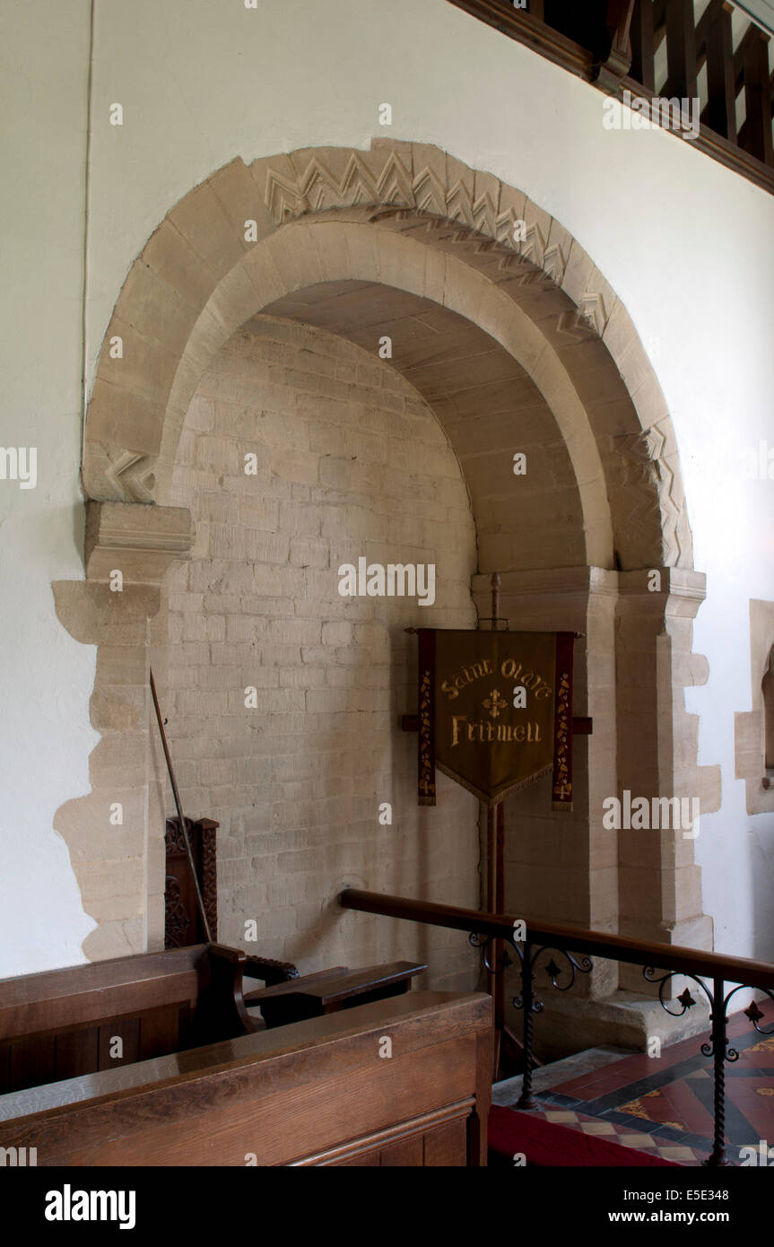 Norman arch, St Olave`s Church, Fritwell, Oxfordshire, England, UK ...
