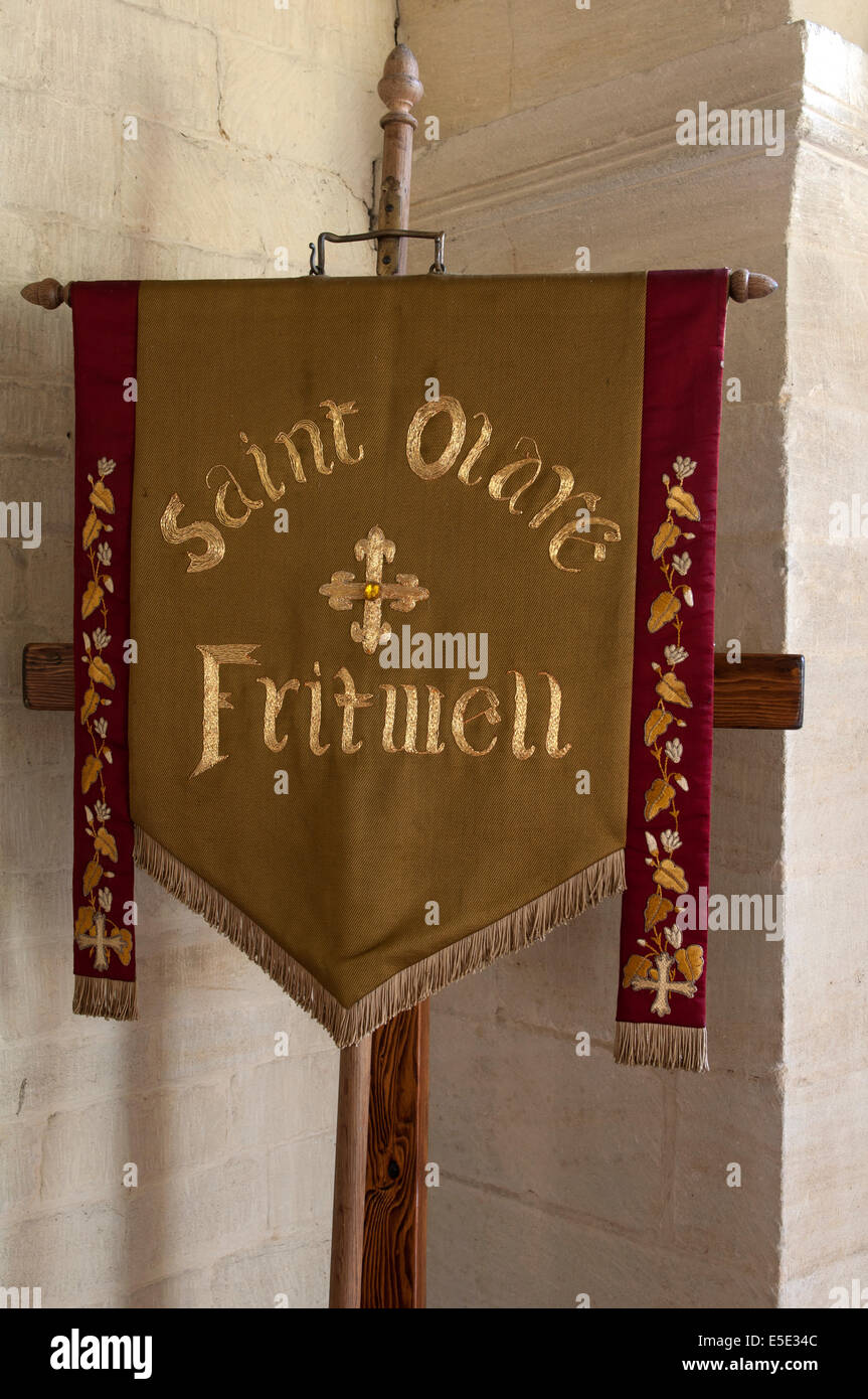 St Olave`s Church banner, Fritwell, Oxfordshire, England, UK Stock ...