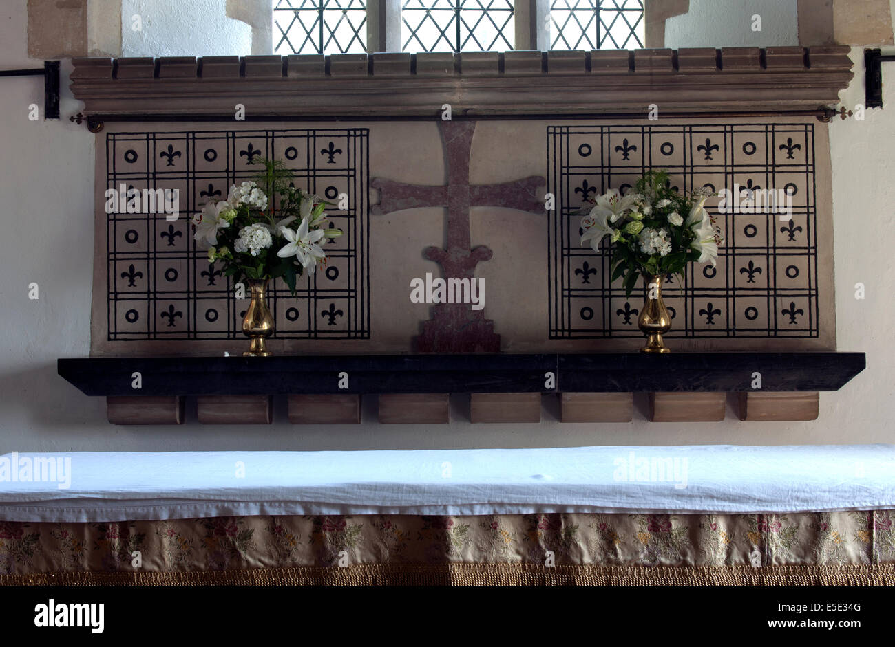 The reredos in St Olave`s Church, Fritwell, Oxfordshire, England, UK ...