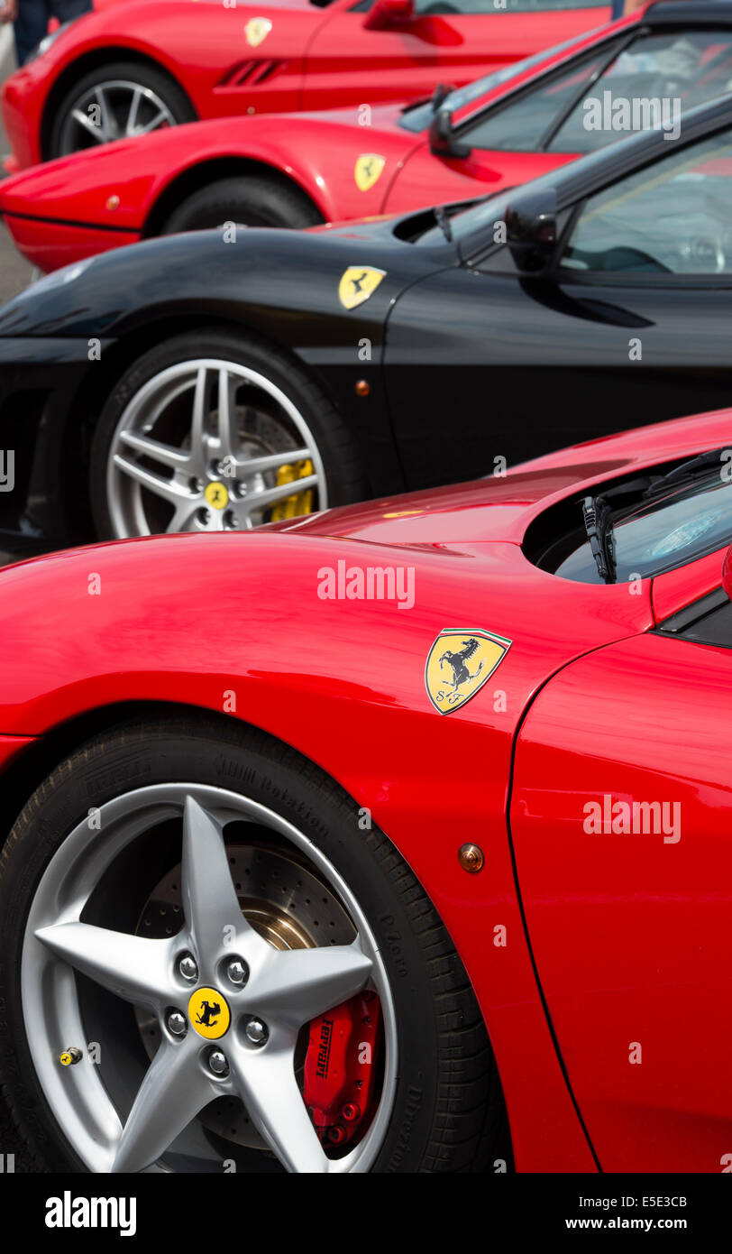 Lines of Ferrari cars Stock Photo - Alamy