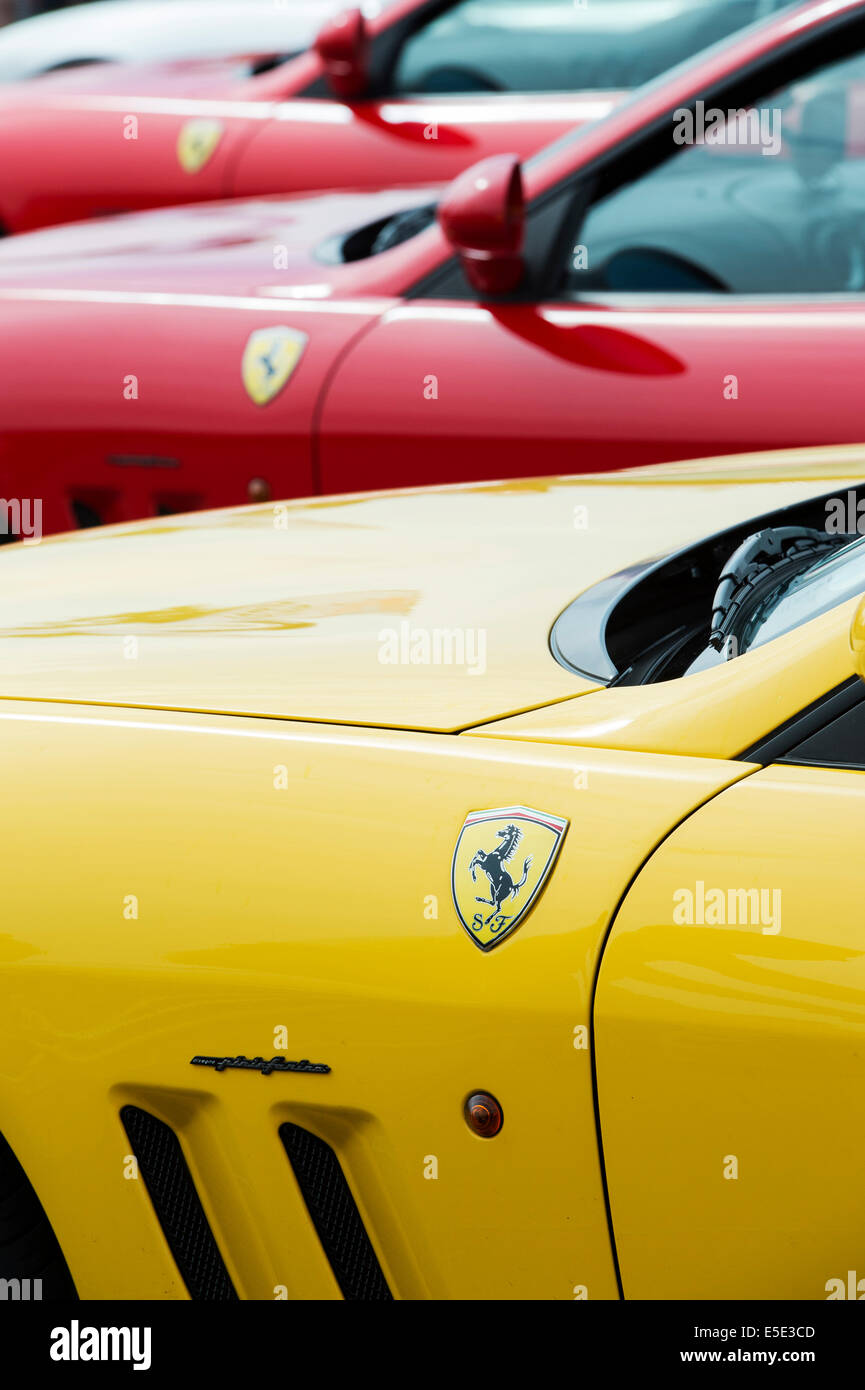 Lines of Ferrari cars Stock Photo - Alamy