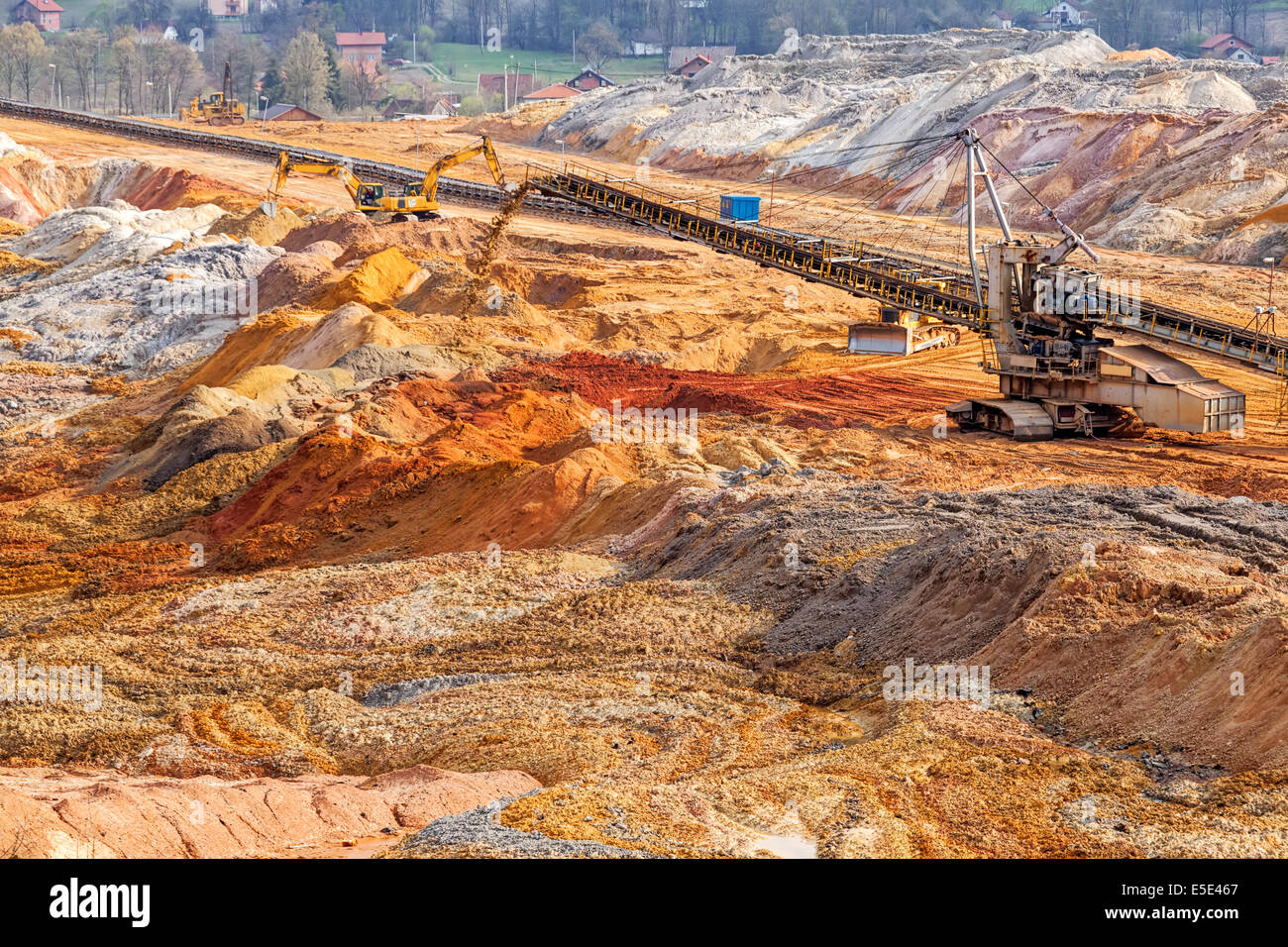 Open coal mining pit with heavy machinery Stock Photo - Alamy