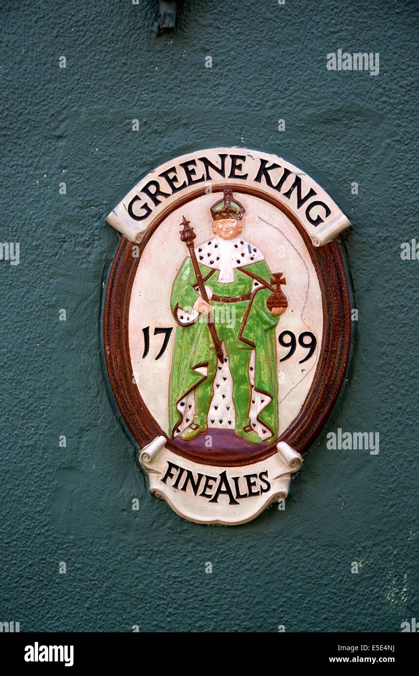 Greene King Sign in Bury St Edmunds, Suffolk Stock Photo - Alamy