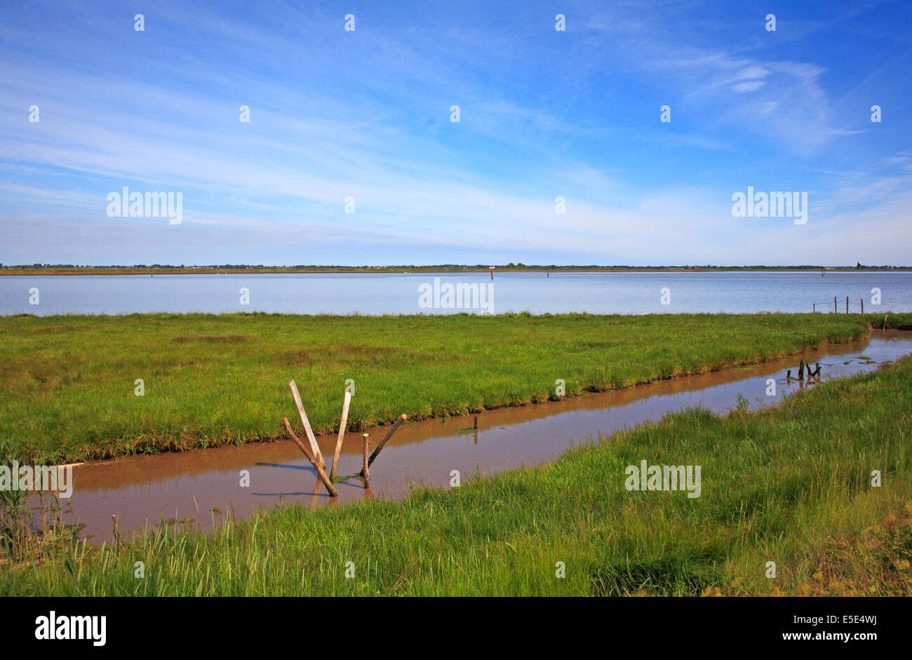 A view of Breydon Water on the Norfolk Broads near Great Yarmouth ...